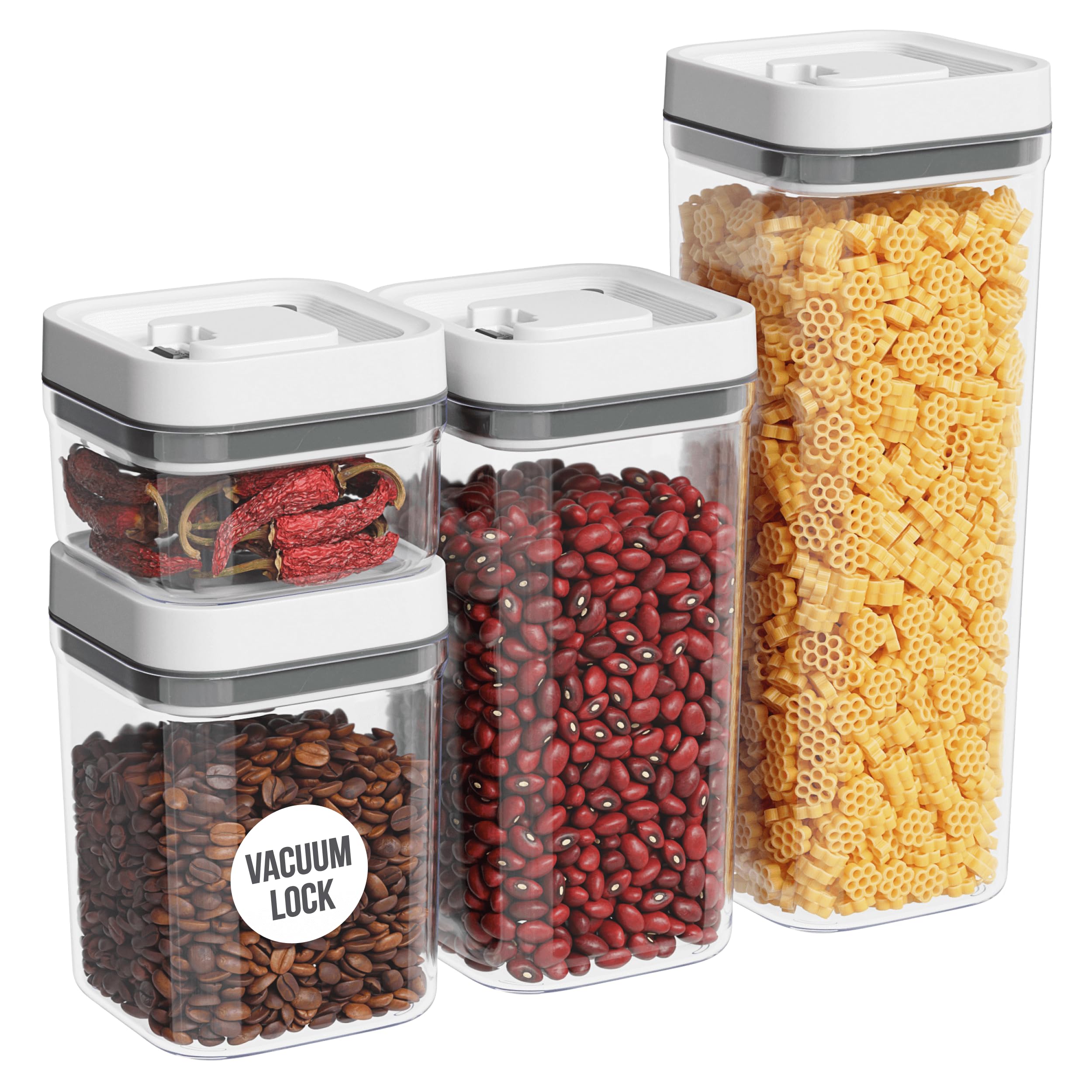 Amazon.com: Fontaines Pump-Lock Food Storage Container Set (4-Pack ...