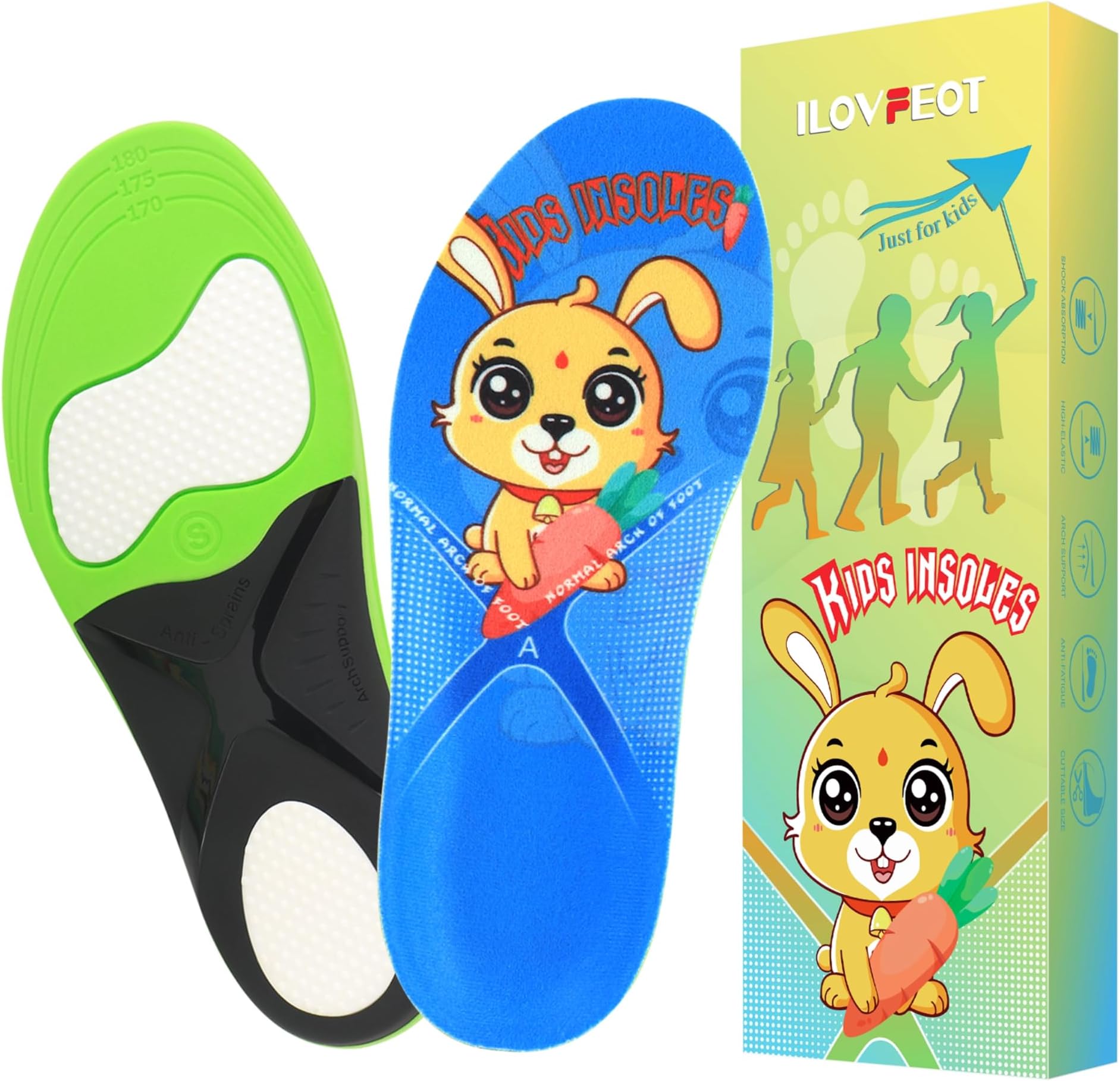 Amazon.com: Ilovfeot Kids Orthotic Cushioning Arch Support Shoe Insoles ...