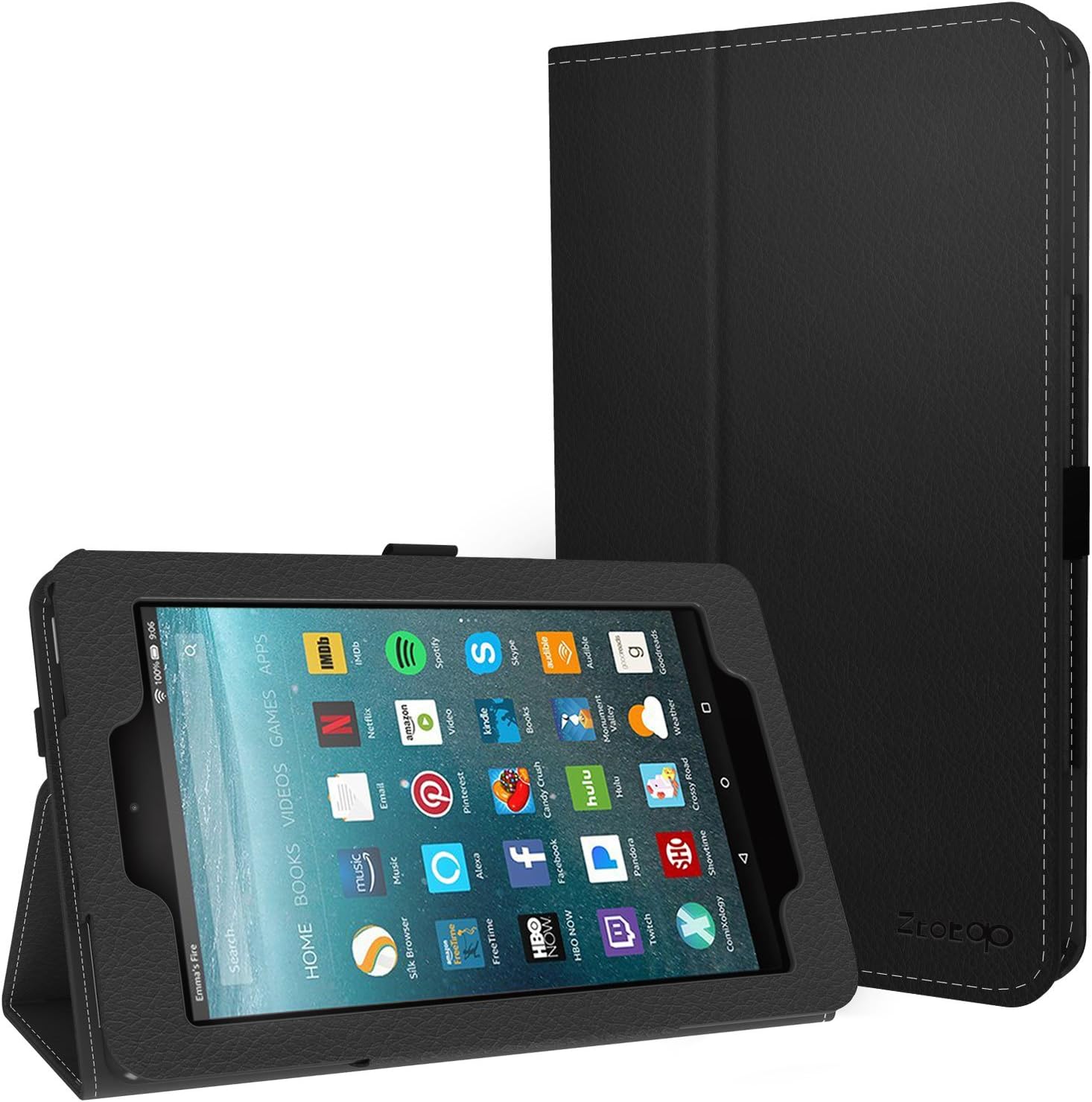 Amazon.com: Ztotop Folio Case for Amazon Kindle Fire 7 Tablet (9th ...