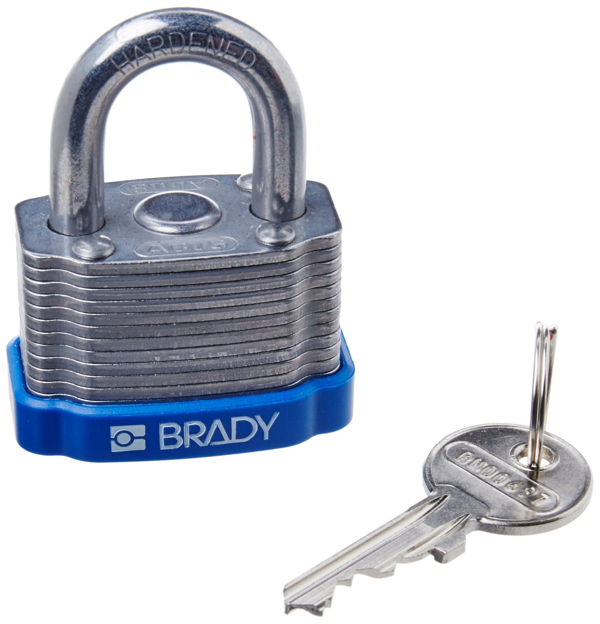Brady 143130 Blue Key Retaining Steel Padlock, 1-1/5" Height, 1-5/16 ...