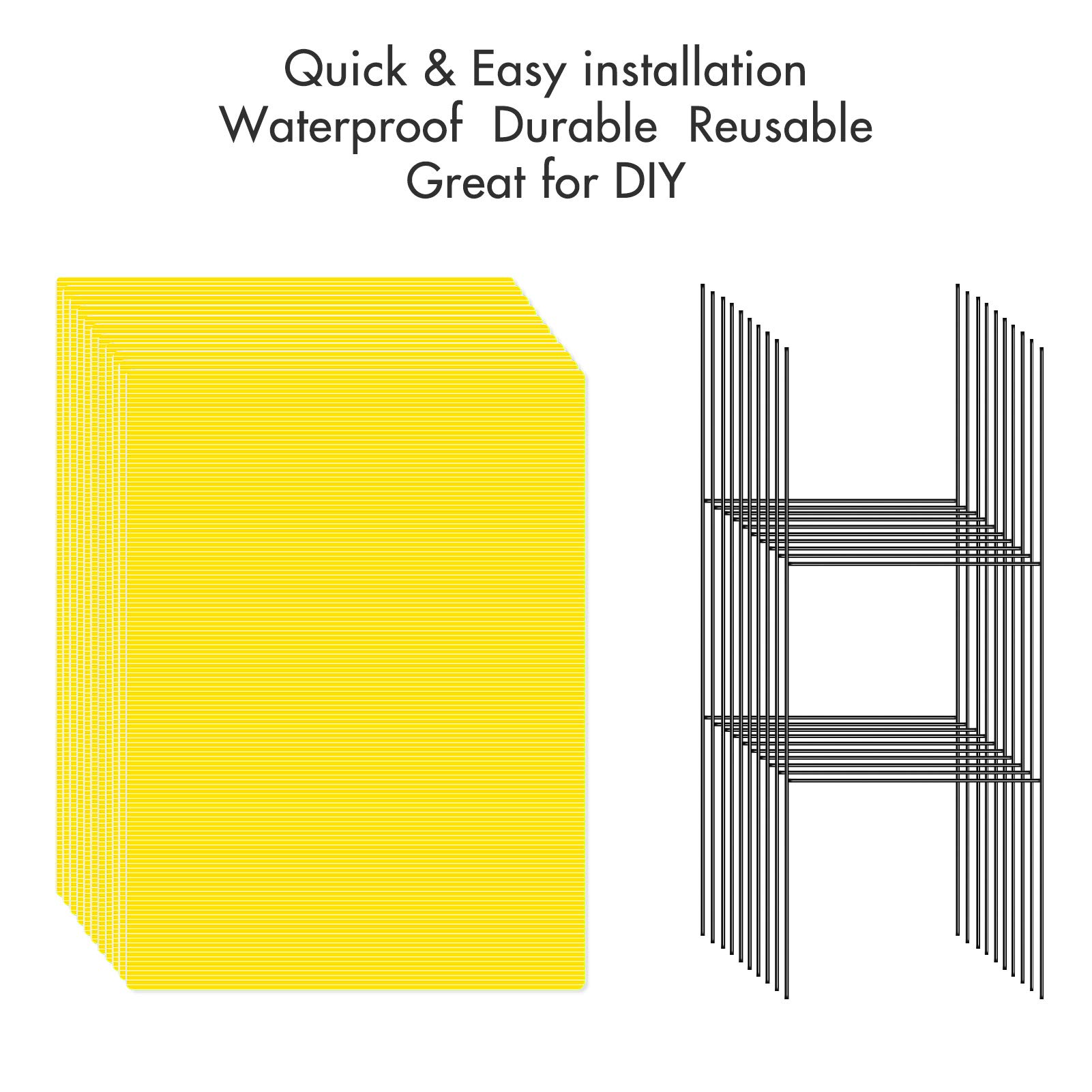 Snapklik.com : IKAYAS 10 Pack Blank Yellow Yard Signs