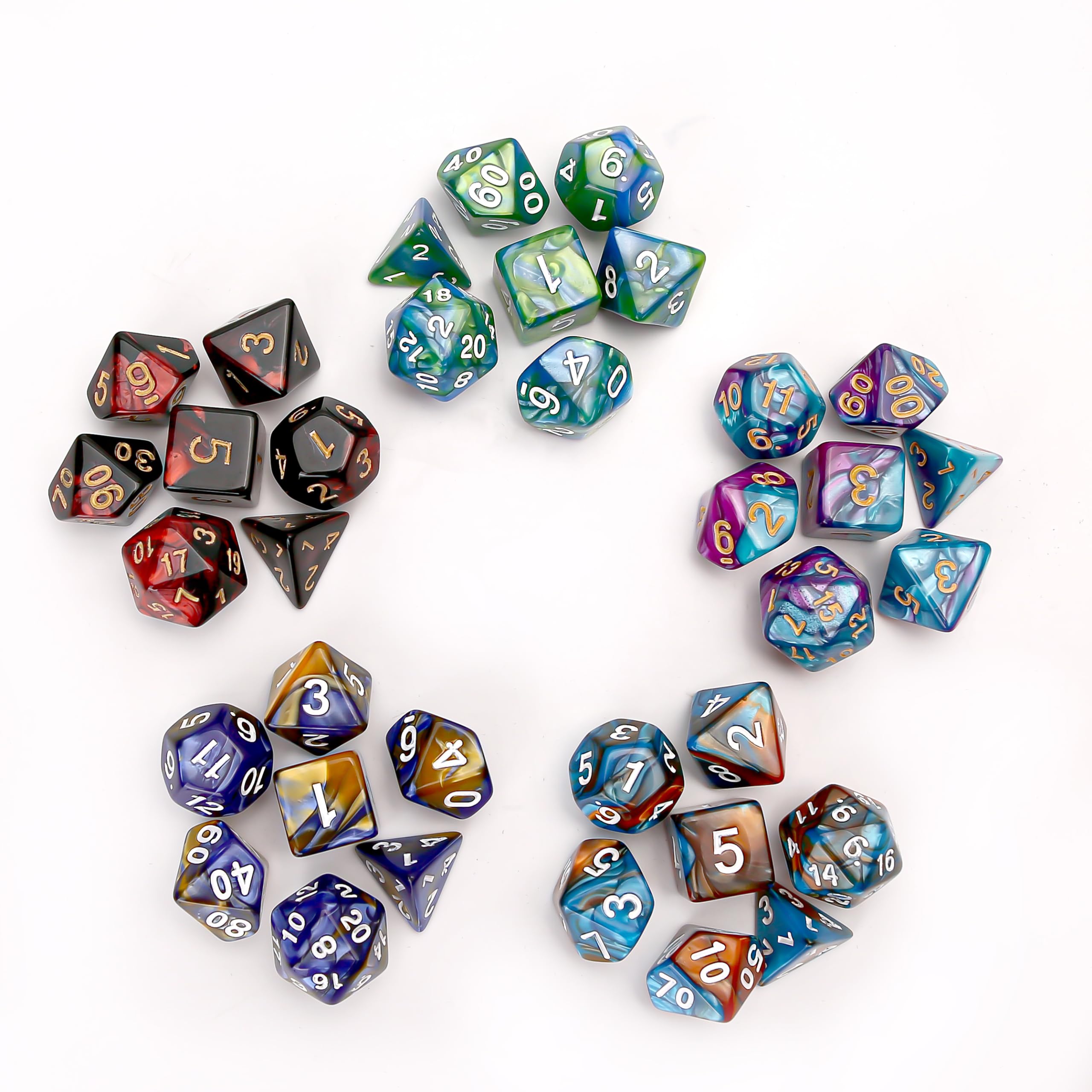 Polyhedral RPG Dice Mushroom D&D Dice Set - 7-Piece With Red Mushrooms ...