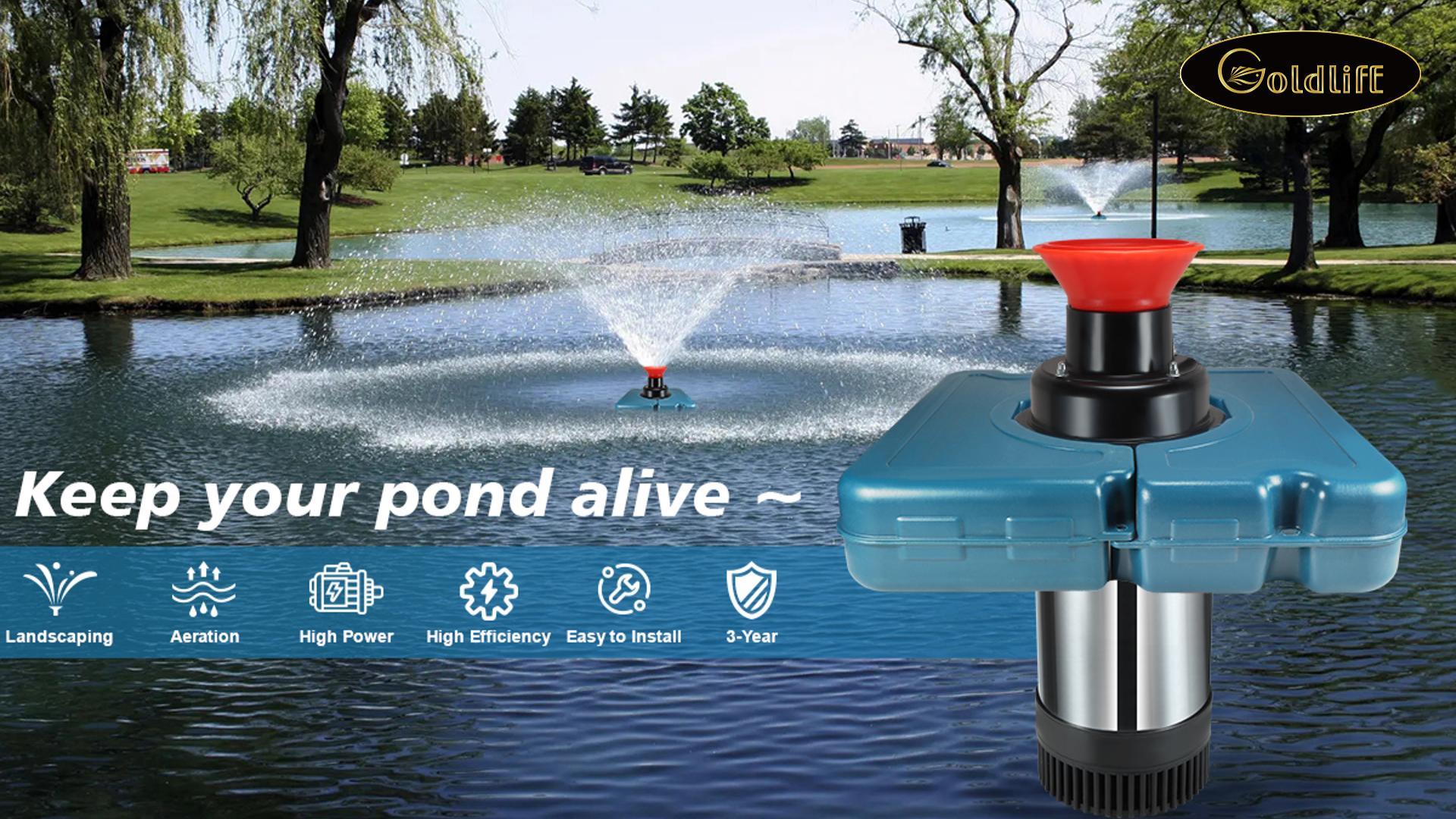 Watch Goldlife Pond Fountain Aerator-eye-catching water effects on ...