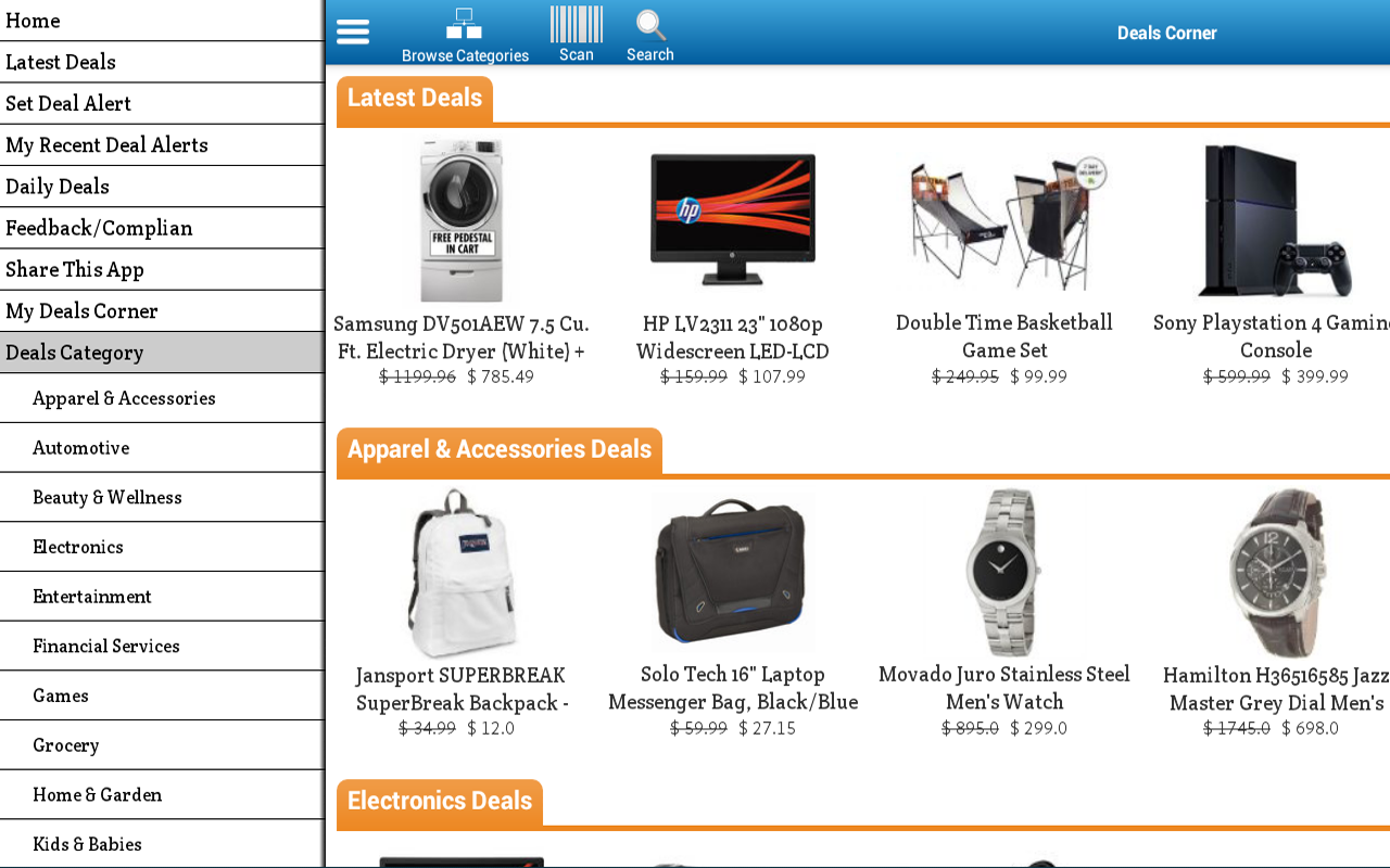 Deals Corner - Deals, Coupon & Bar code Scanner - App on Amazon Appstore