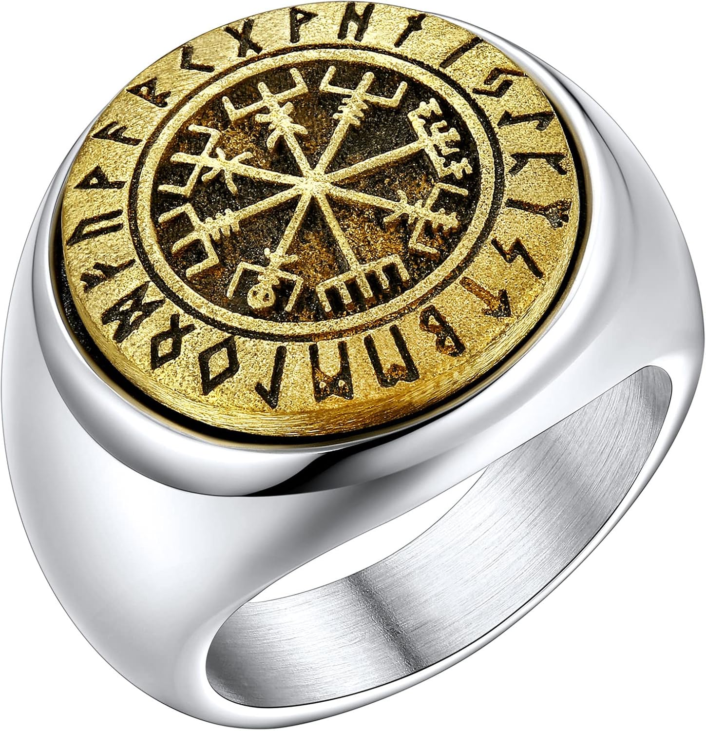 Amazon.com: FaithHeart Viking Compass Rings for Man Stainless Steel ...