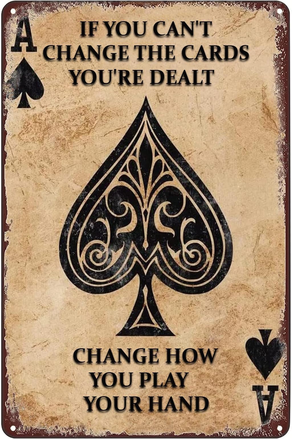 Amazon.com: SREELEATHERS Ace of Spades Poker Card Style Vintage Metal ...