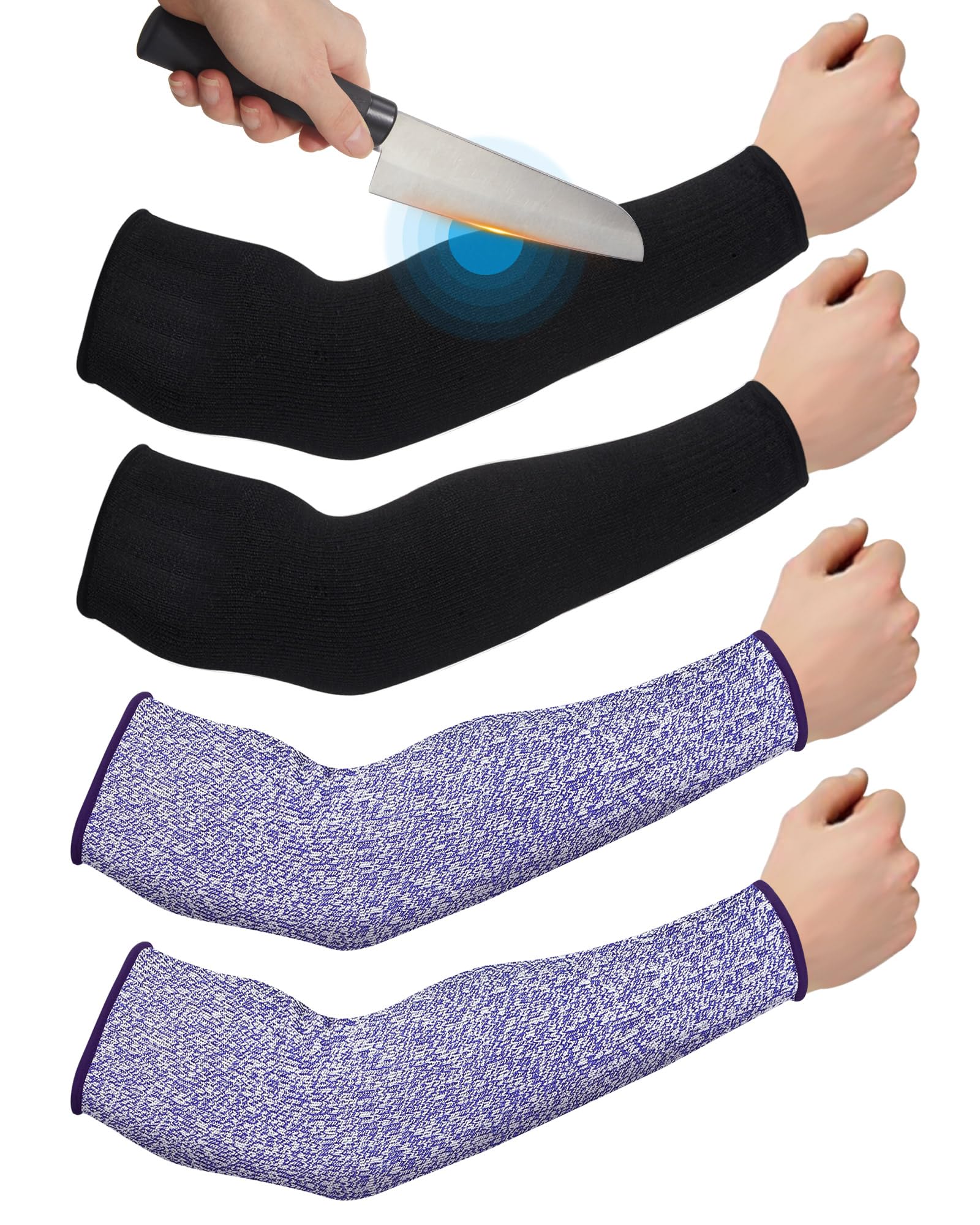 Geyoga 2 Pairs Cut Resistant Sleeves Thin Arm Protectors Arm Guard for ...