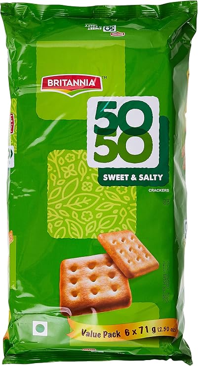 Britannia 50 50 Sweet & Salty 71g, Value Pack of 6: Buy Online at Best ...