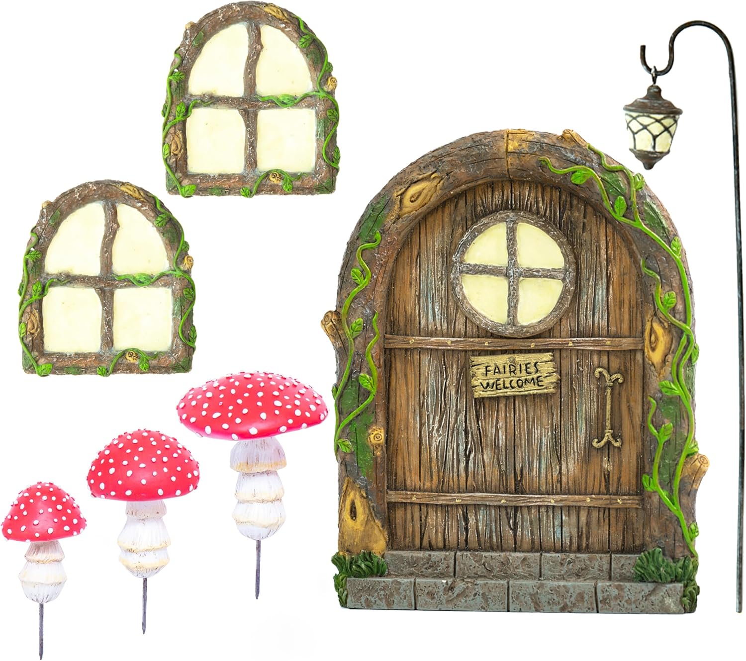 Amazon.com: Glow in The Dark Mushrooms Fairy Garden Kit - Outdoor Tree ...