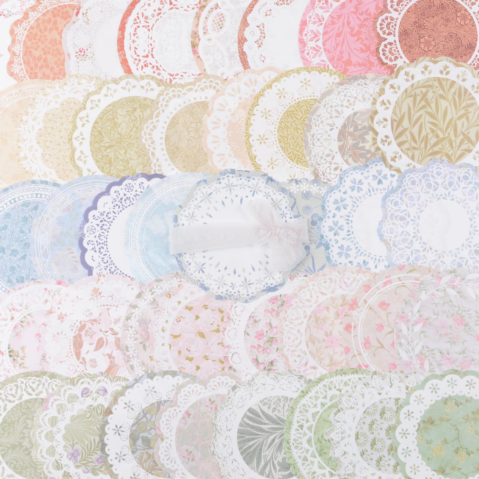 URROMA 150Pcs Vintage Scrapbook Lace Paper, 5 Styles Scrapbook ...