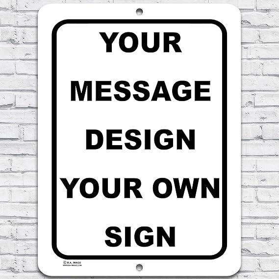 Amazon.com: Personalized custom White 007 Aluminum Metal Sign With Your ...