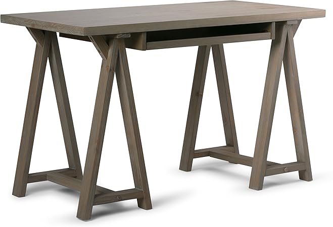Amazon.com: SIMPLIHOME Sawhorse SOLID WOOD Modern Industrial 50 inch ...