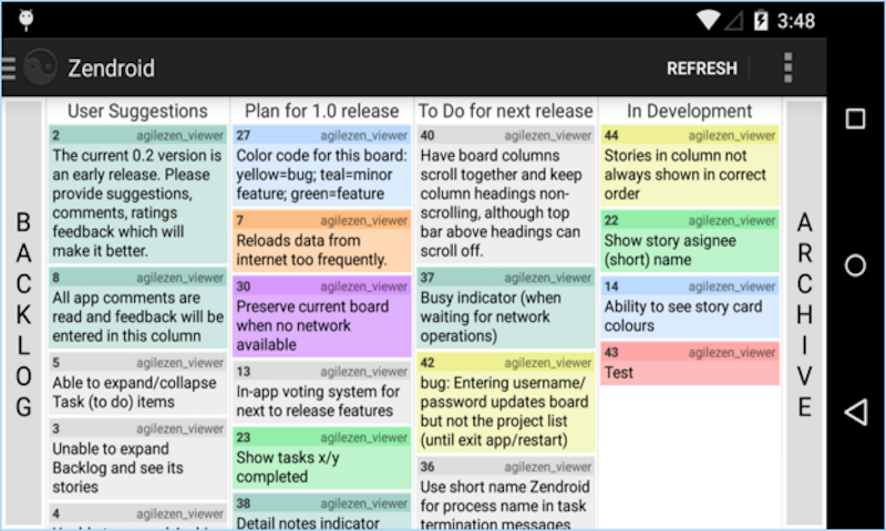 Zendroid AgileZen project board viewer - App on Amazon Appstore