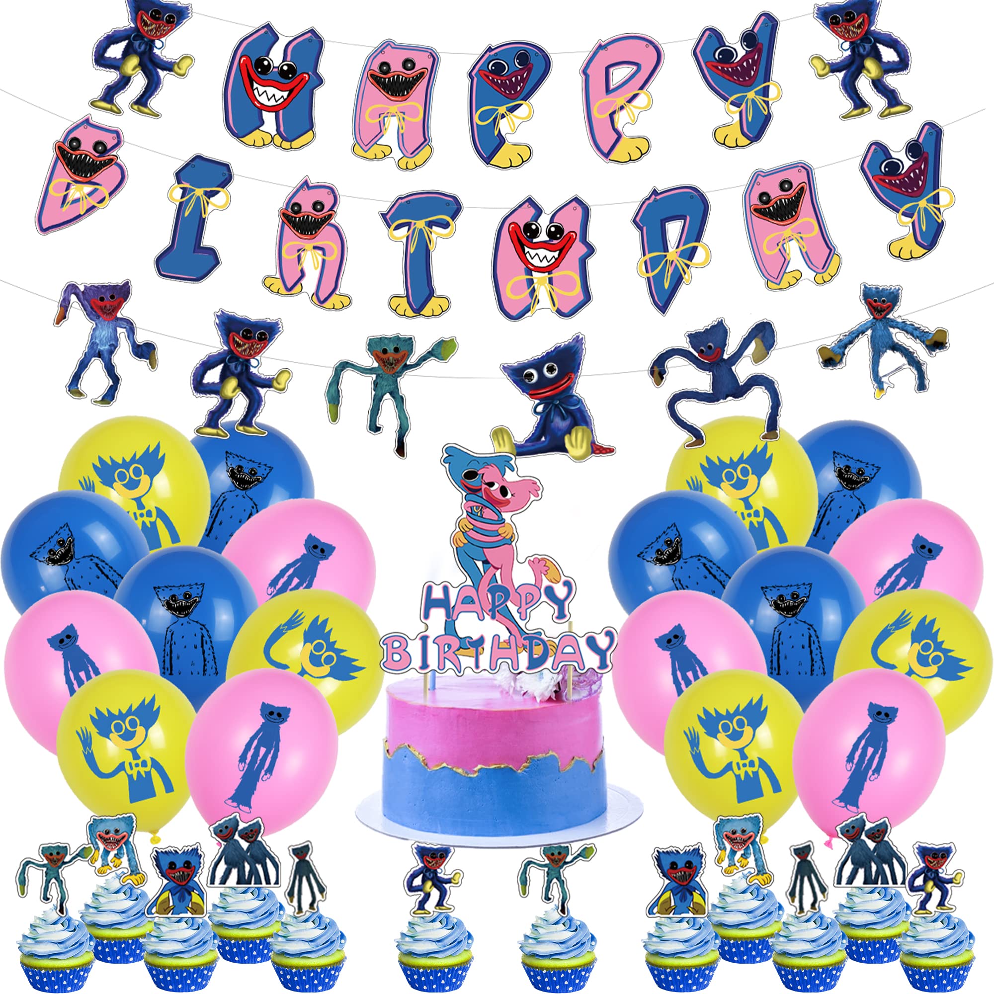 Poppy Playtime Huggy Wuggys Party Decorations Set Cartoon Game Theme ...