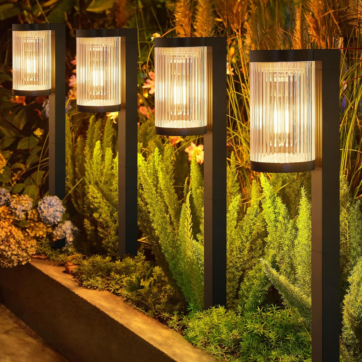 HALHSAP Solar Pathway Lights Outdoor 6 Pack, Super Bright 2500K Warm ...