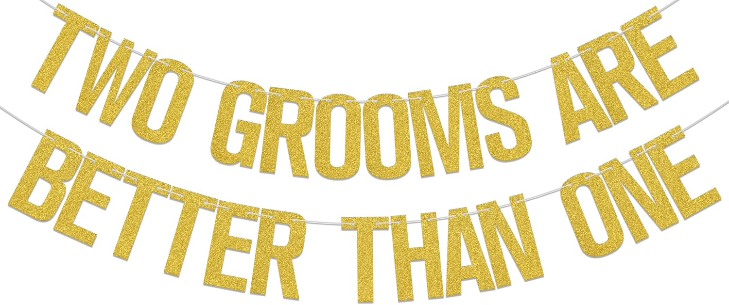 Amazon.com: Two Grooms are Better Than One Banner, Bachelorette Party ...