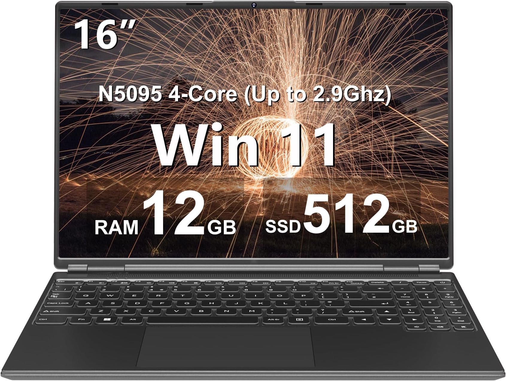 Amazon.com: Ruzava 16" Laptop 12+512GB Celeron N5095 (Up to 2.9Ghz) 4 ...