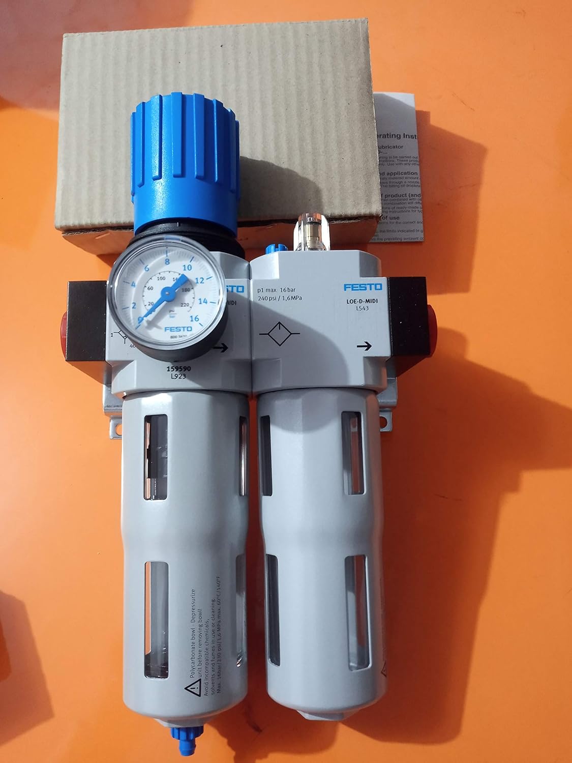 Festo Air Control unit FRL model FRC-1/2 -D-MIDI Part Number 159590 ...