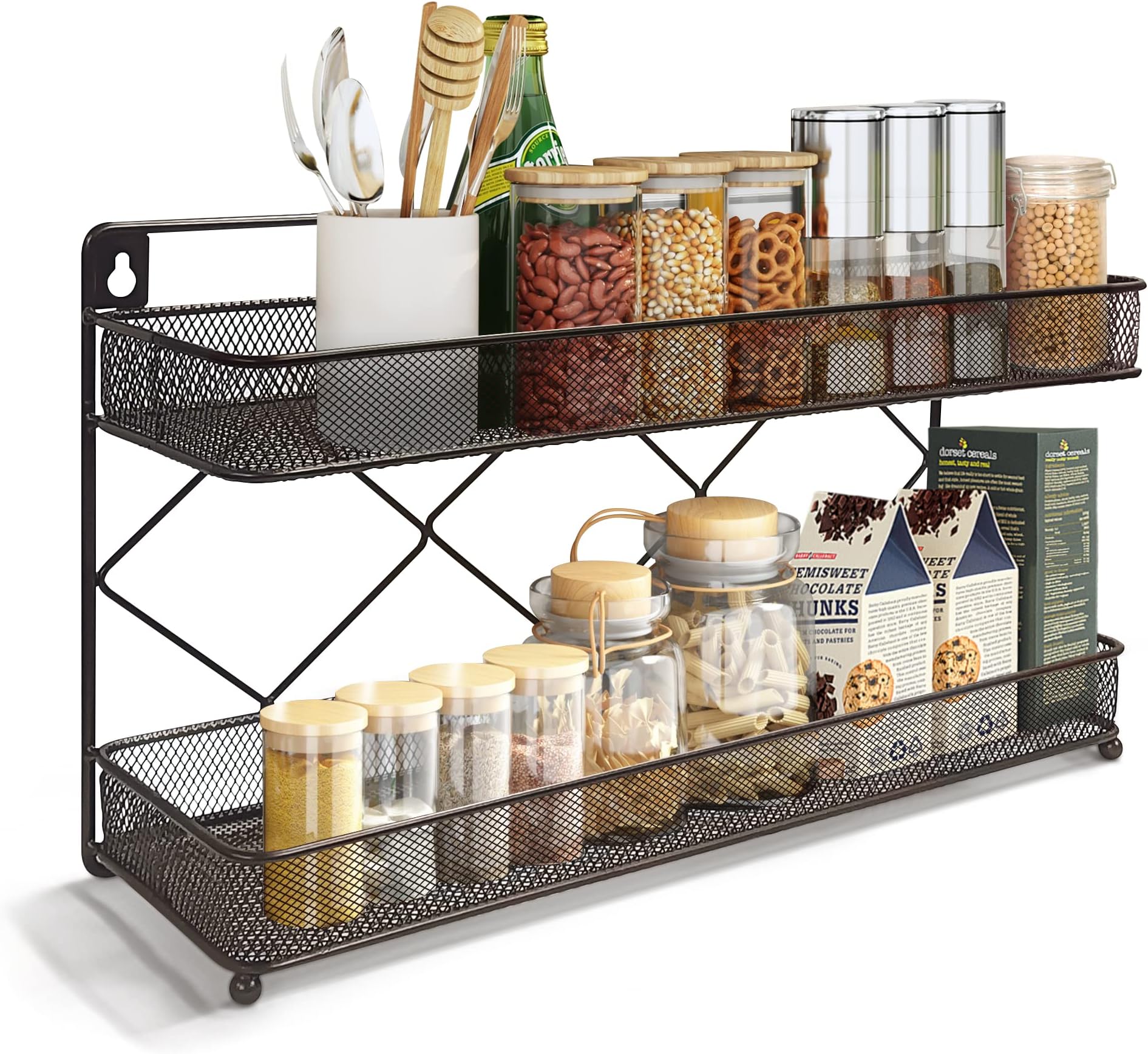 Amazon.com: mDesign Plastic Kitchen 3-Tier Spice Rack Holder, Storage ...