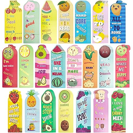 Amazon.com: Scented Bookmarks Fruit Scratch and Sniff Bookmarks Fun Book Marks Classroom ...