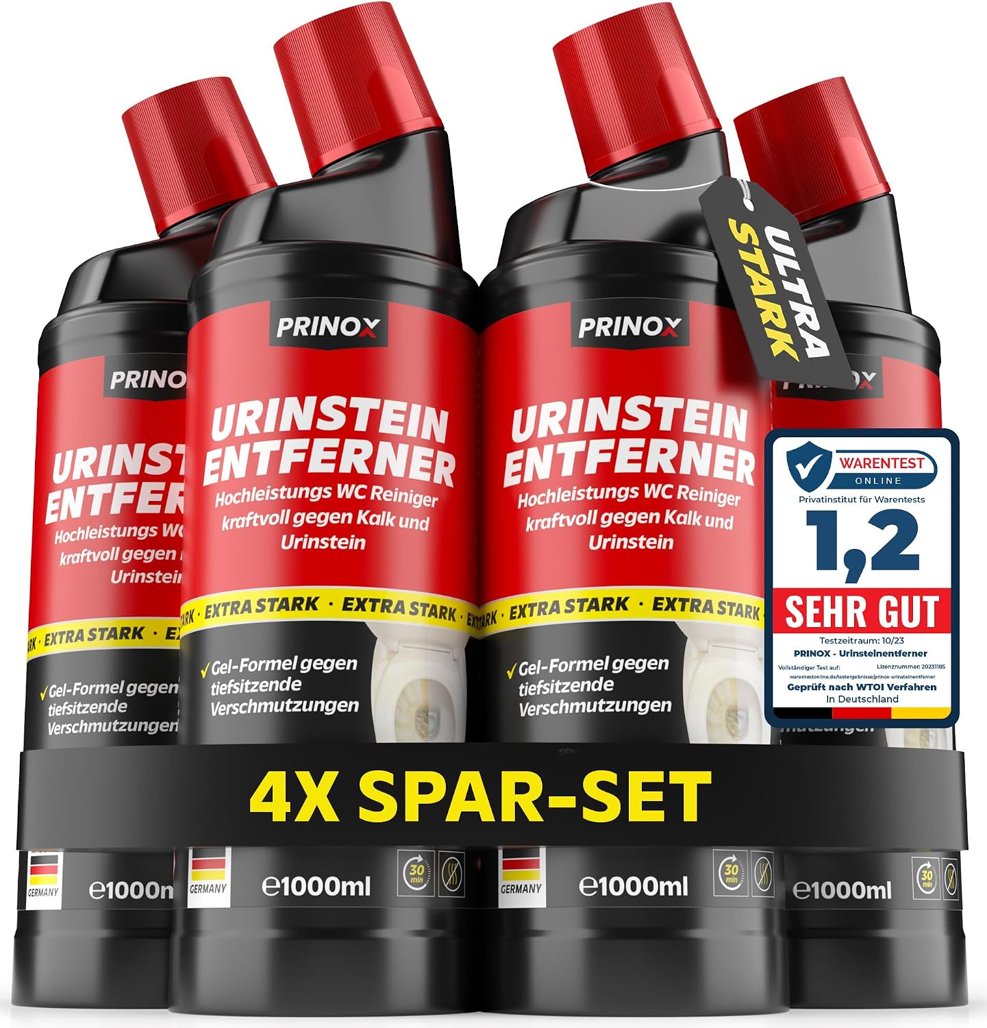 PRINOX 4x Urinsteinentferner EXTRA STARK 1000ml - Profi Urinstein ...