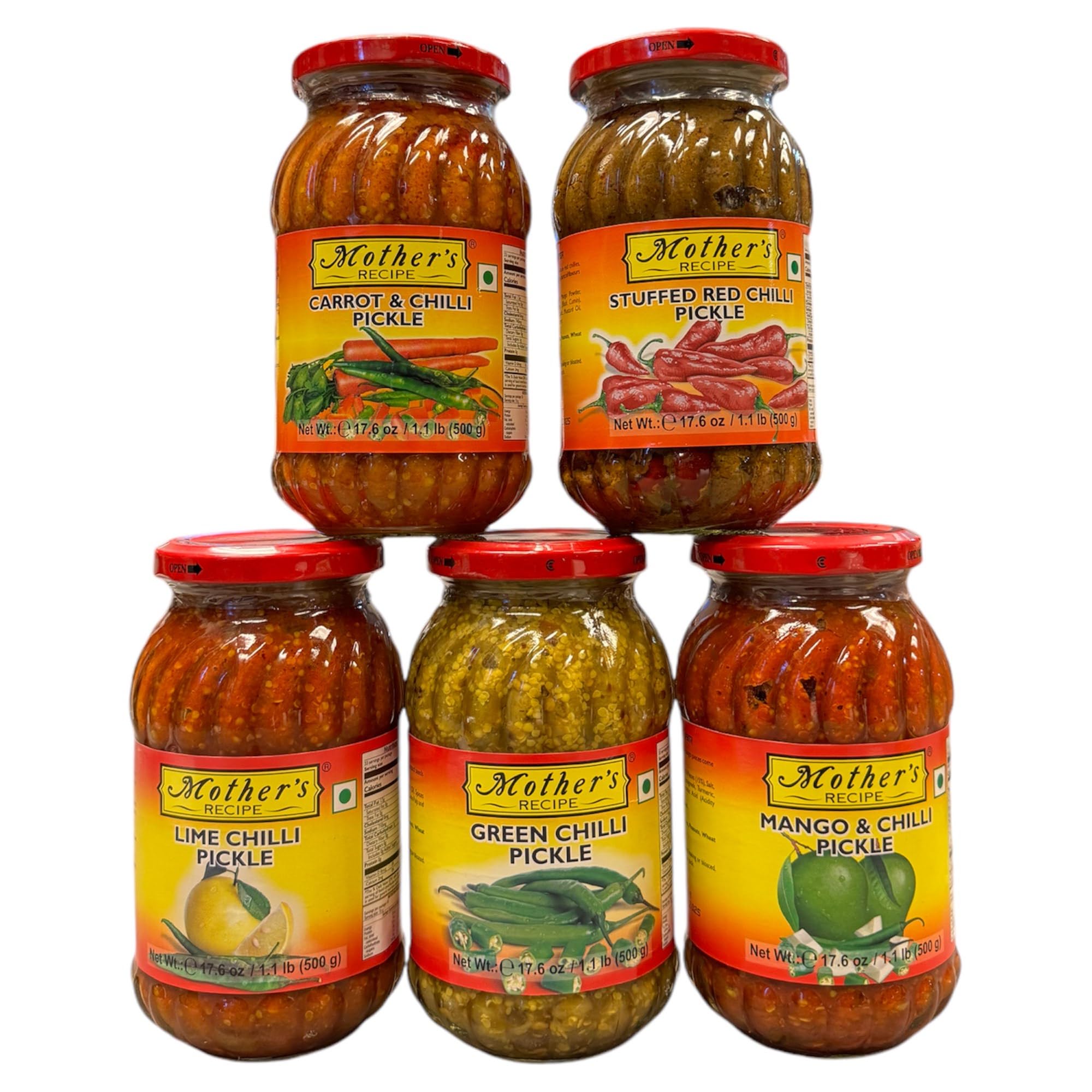 Amazon.com : Mothers Indian Pickle Variety Pack Combo (Combo 2) Lime ...