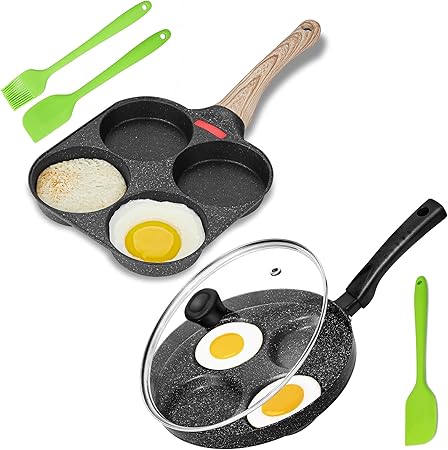Amazon.com: MyLifeUNIT Nonstick Egg Frying Pan and 4 Cup Egg Pan with ...
