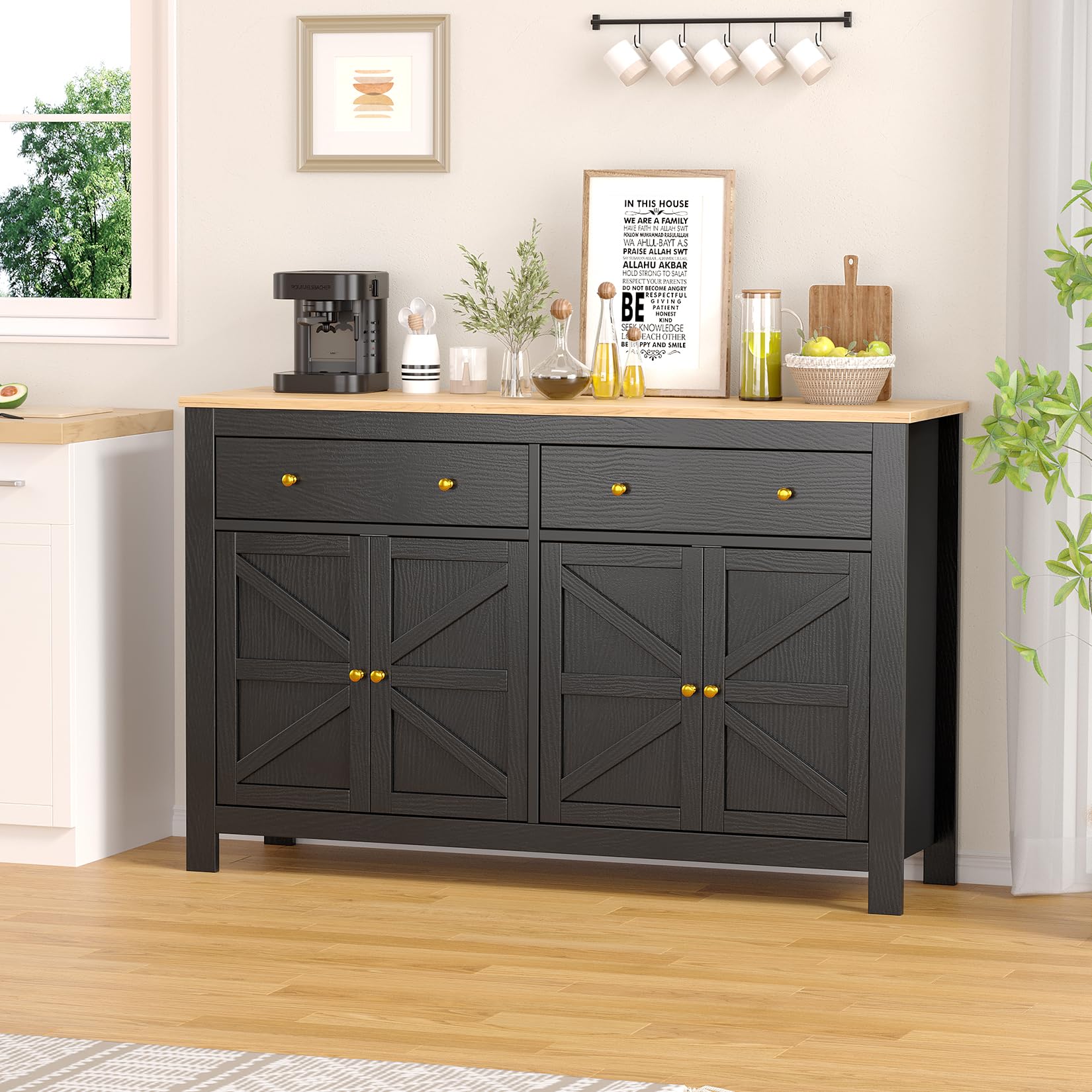 Amazon.com - GarveeHome Sideboard Buffet Cabinet With Storage, 55 ...