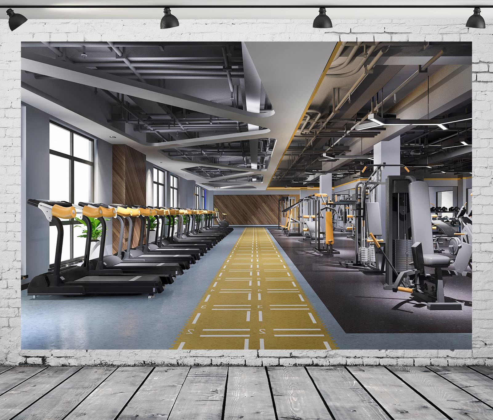 Amazon.com : CORFOTO 6x4ft Fabric Modern Fitness Indoor Gym Sport ...