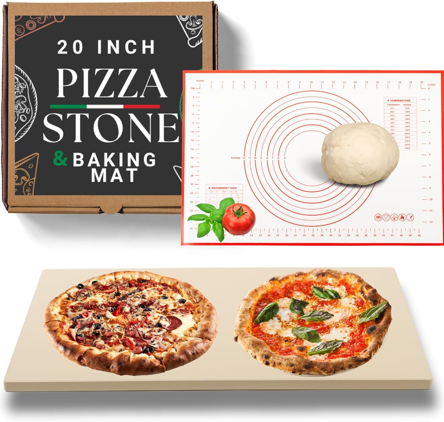 Pizza Stone for Oven 20 inch - Baking Stone for Bread - Large Pizza ...