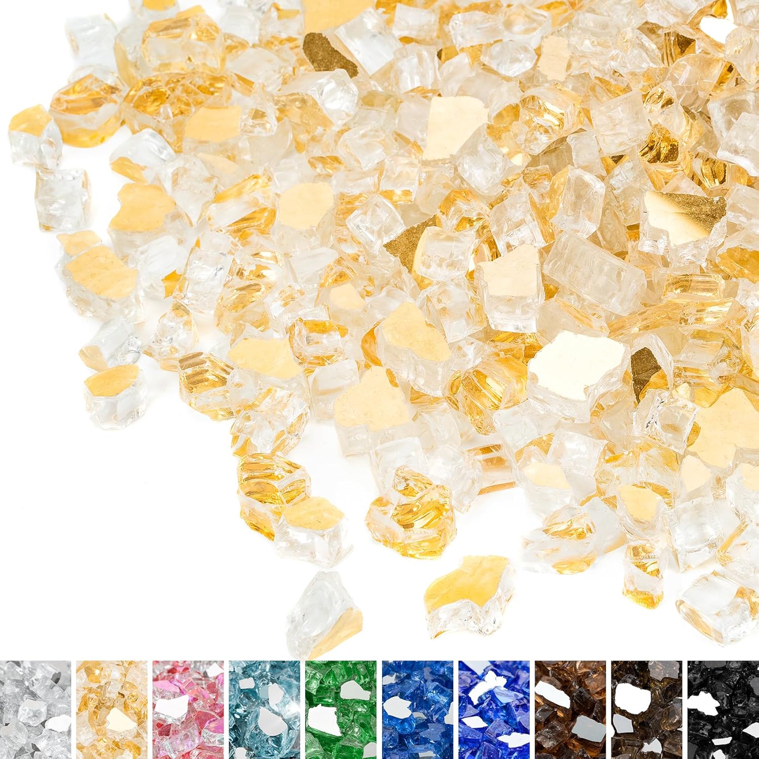 Amazon.com: Mr. Fireglass 10 Pounds Fire Glass - 1/2 Inch High Luster ...