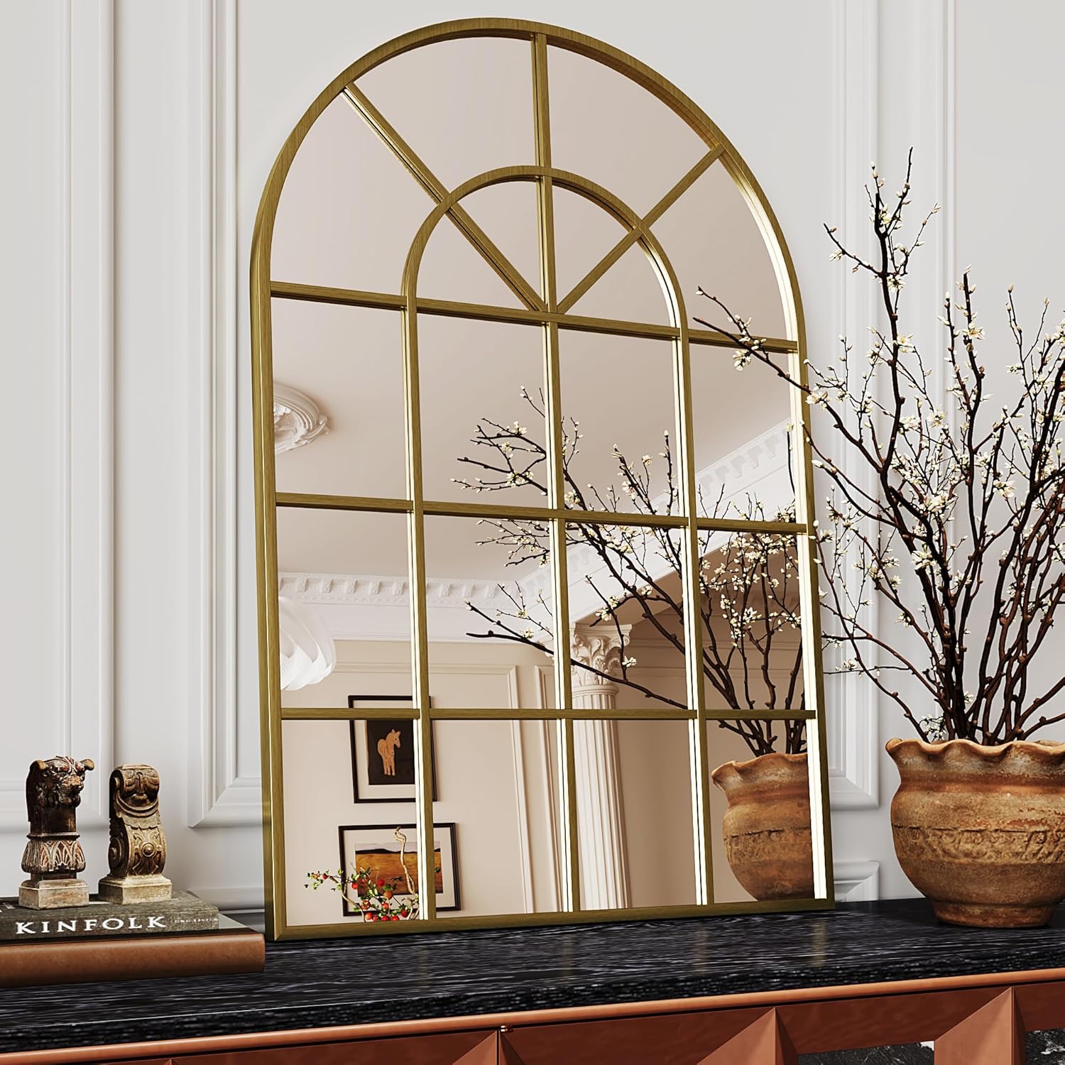 Amazon.com: Suidia Arched Wall Mirror, 24" x 36" Window Decorative ...