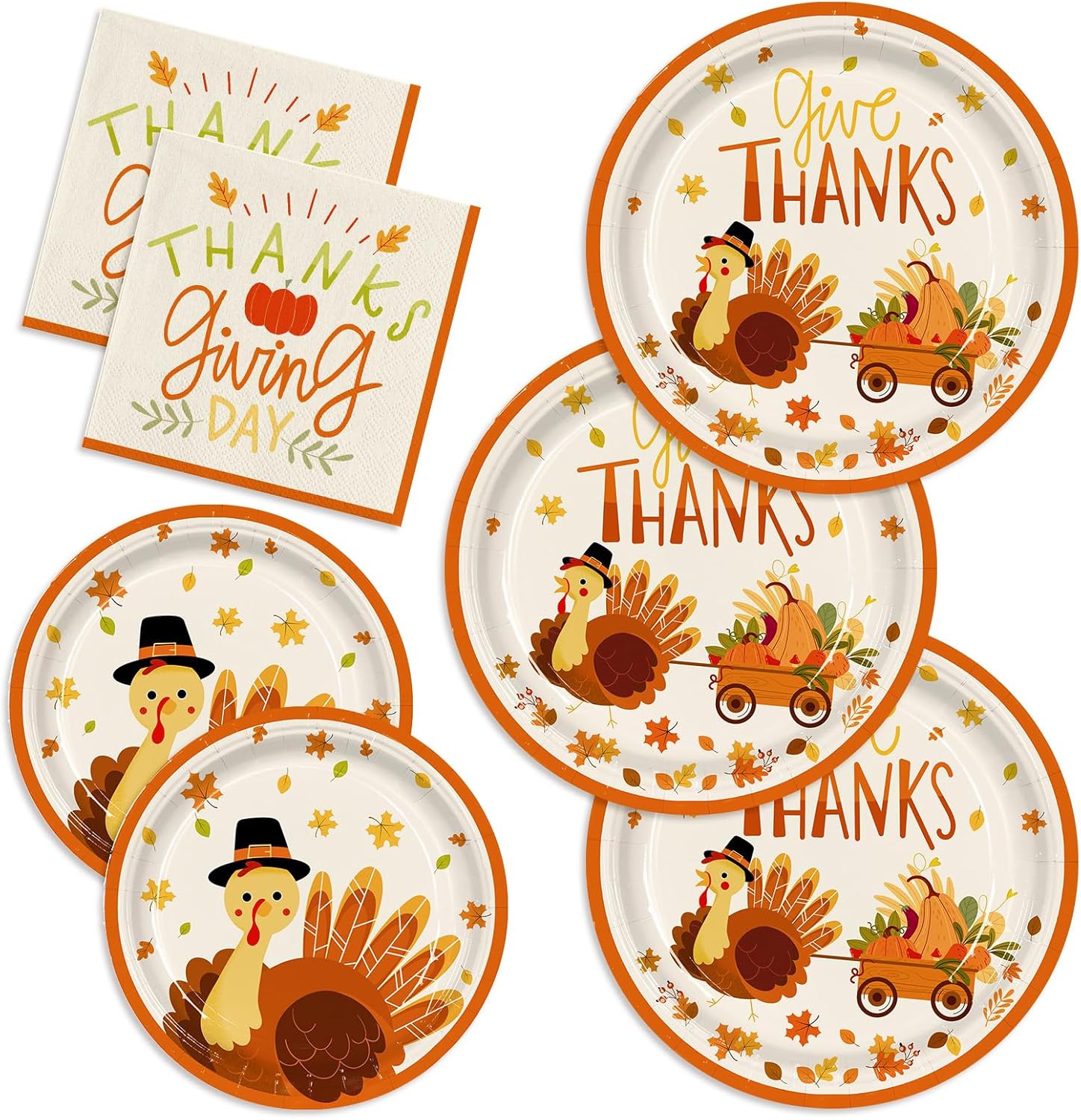 Amazon.com: Detanpoly 150pcs Thanksgiving Plates and Napkins Fall ...