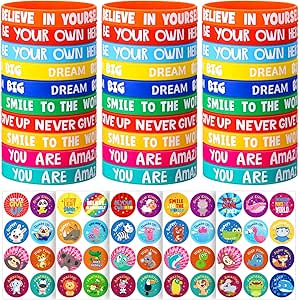 Amazon.com : Frienda 60 Pieces Motivational Silicone Wristbands with 5 ...