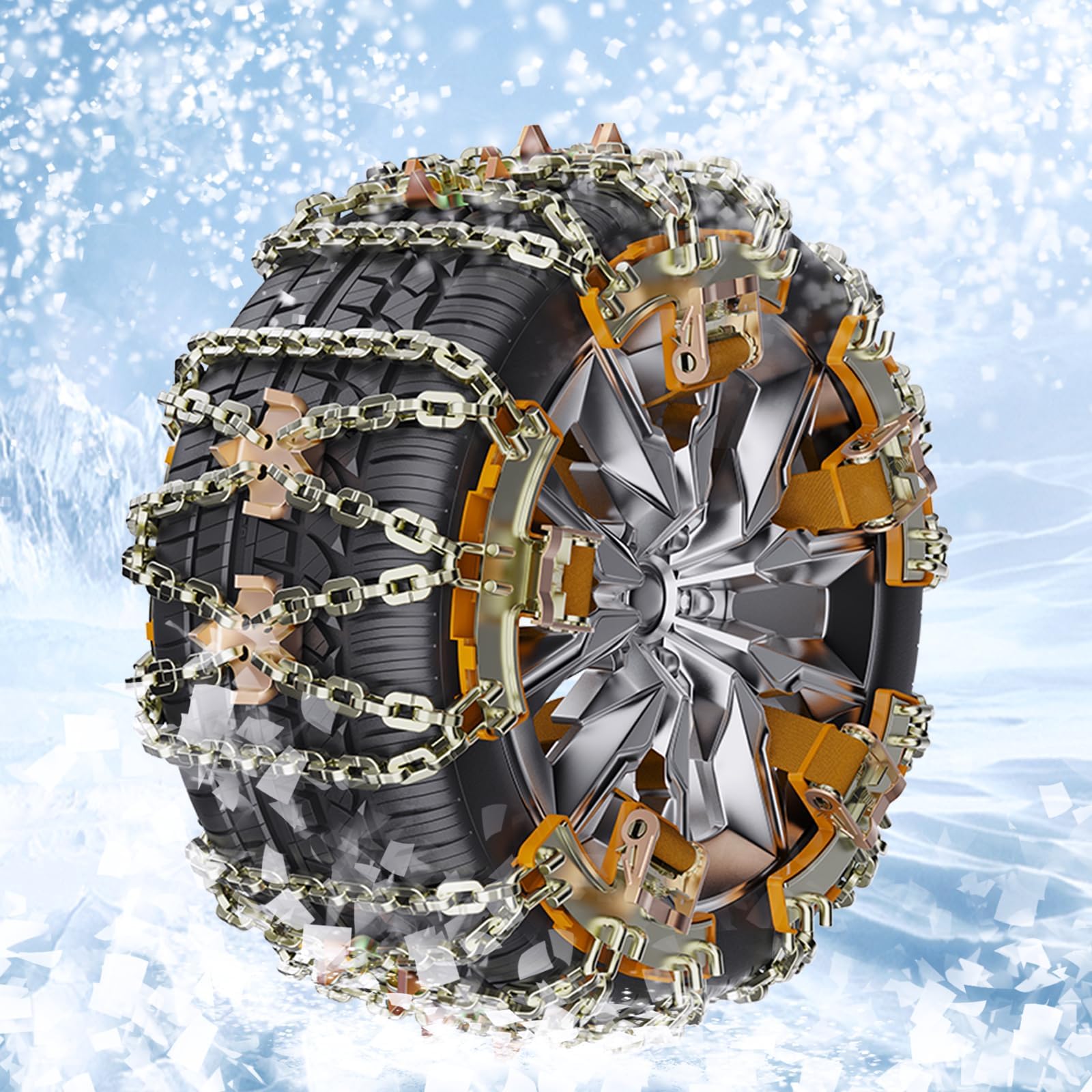 Amazon.com: Snow Chains for Car SUV Pickup Trucks, Adjustable Portable Universal Emergency Anti ...