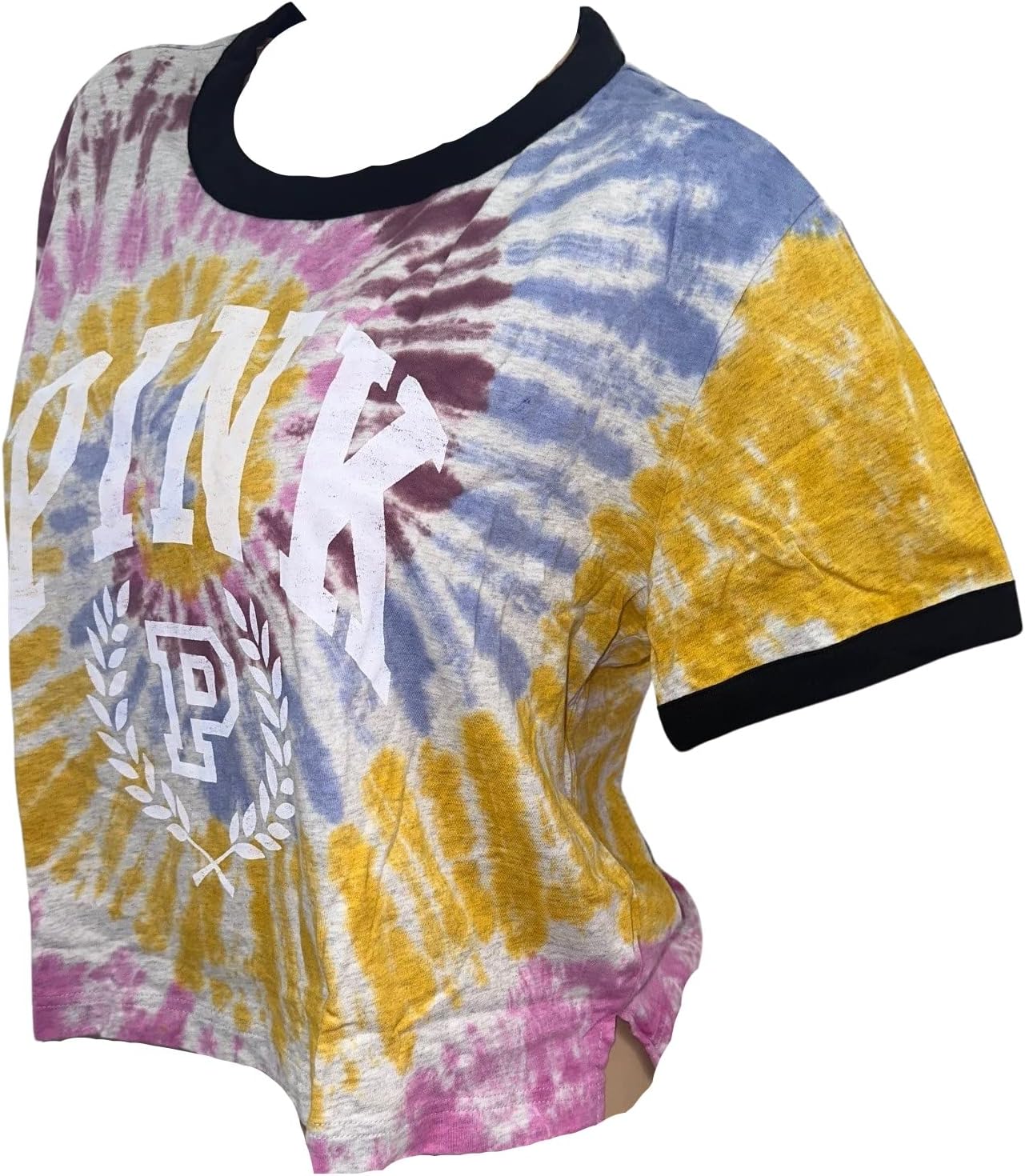 Victoria's Secret Pink Knit Cropped Ringer Oversize Tee Short Sleeve ...