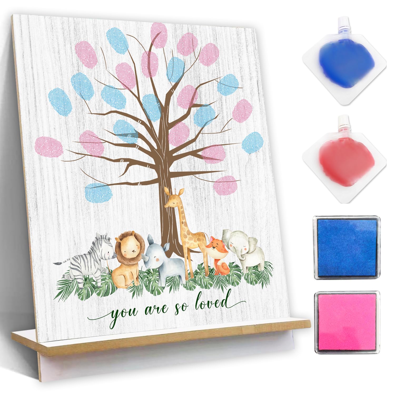 Snapklik.com : Jungle Animals Fingerprint Tree Sign You Are So Loved ...