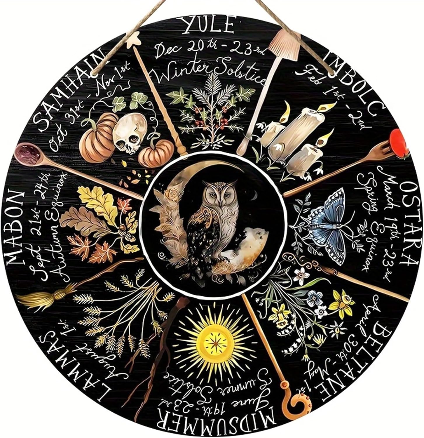 Amazon.com: RIVEENY Wheel Of The Year Wall Hanging，12" Wheel of The ...