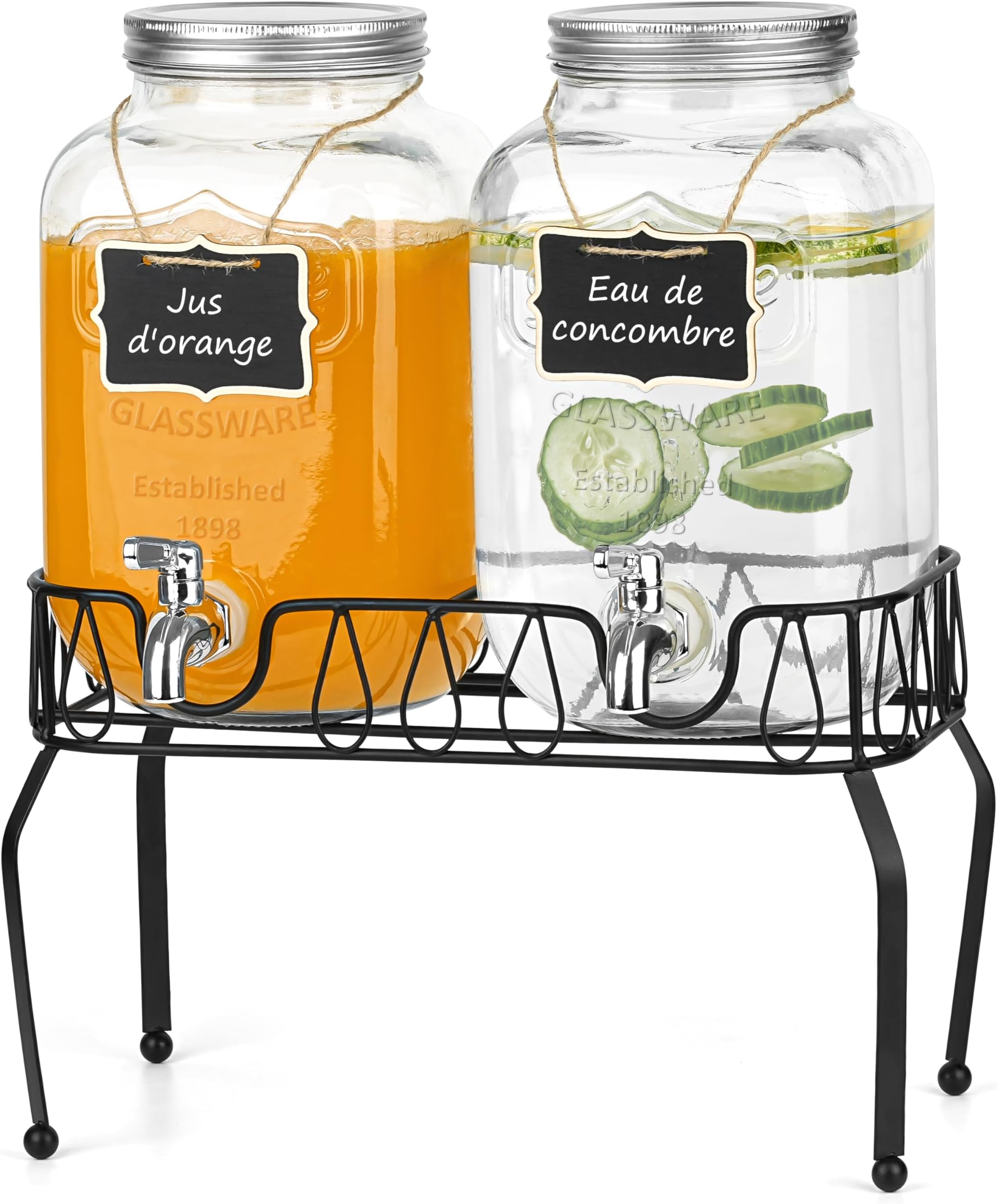 vidaXL 2X Distributeurs de Boissons avec Support Distributeurs d'eau ...