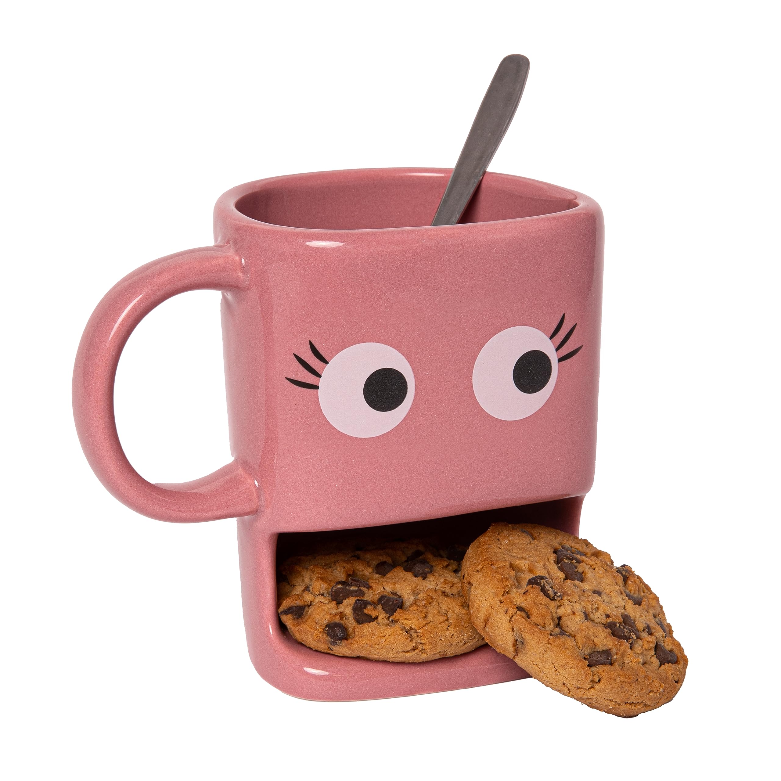 Fisura- Original Eyes Mug with Biscuit Holder Ceramic Mug with Biscuit ...