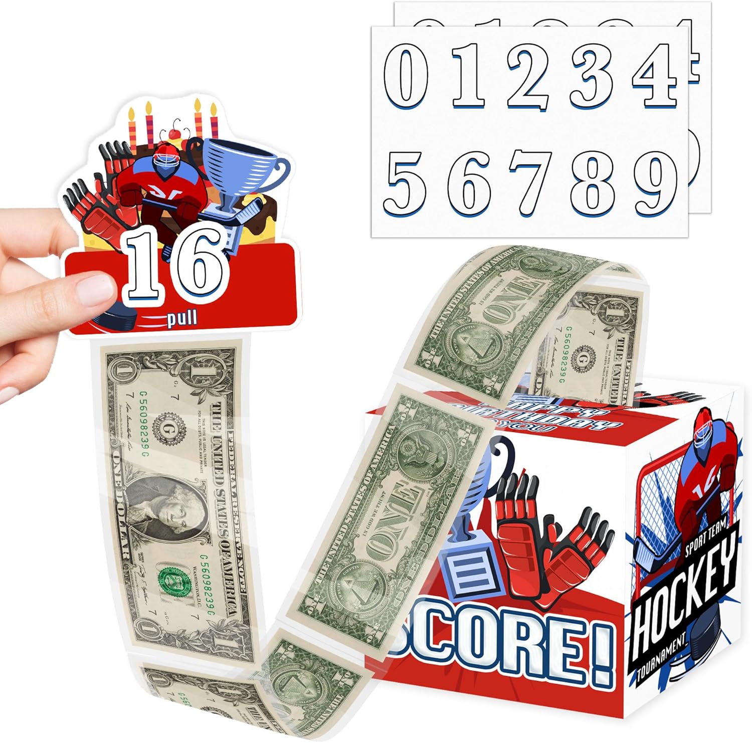Amazon.com : DIY Surprise Hockey Pull Out Money Box with Stickers and ...
