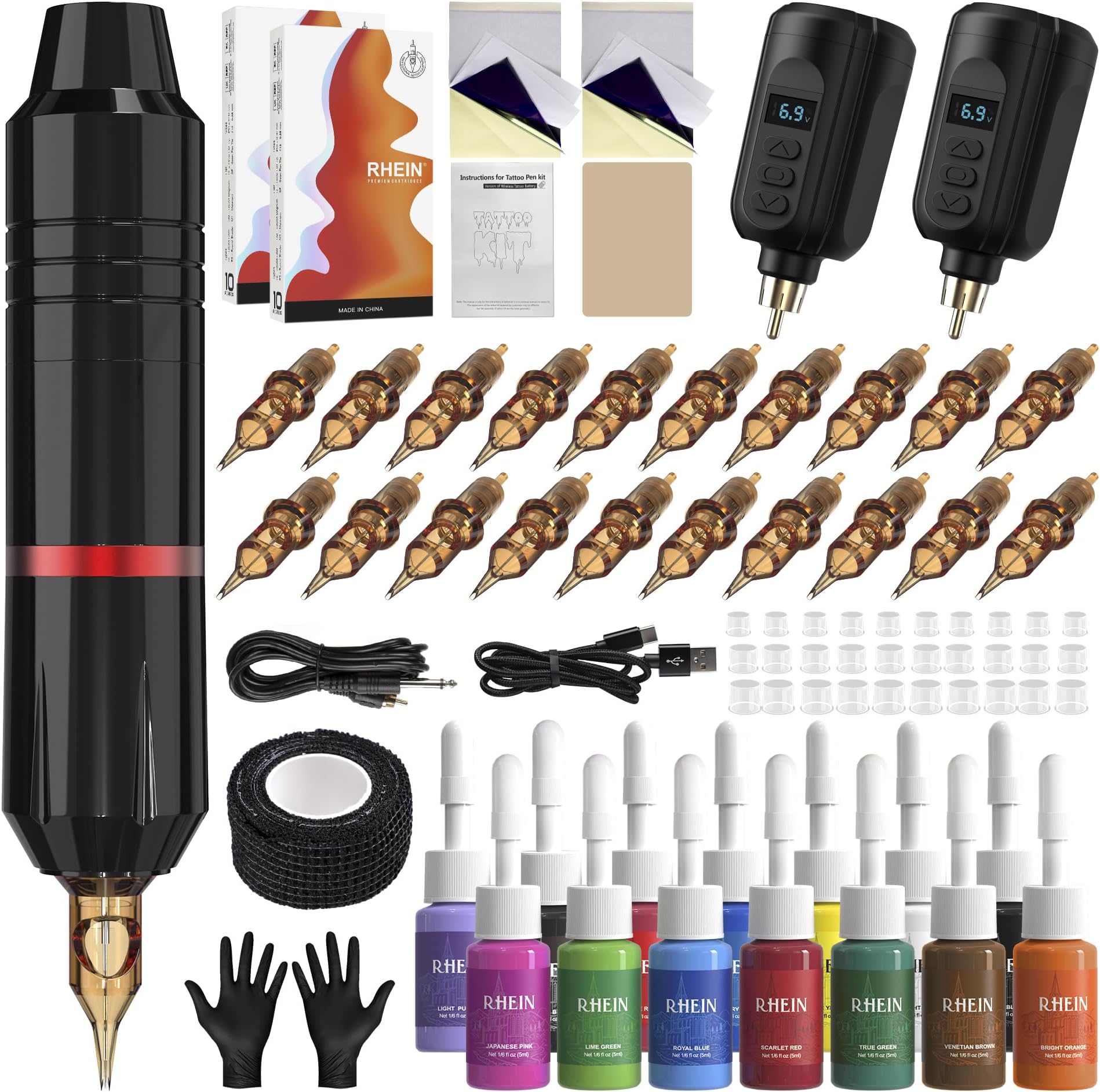 Amazon.com: Neebol Wireless Tattoo Gun Kit, Rotary Tattoo Pen with ...