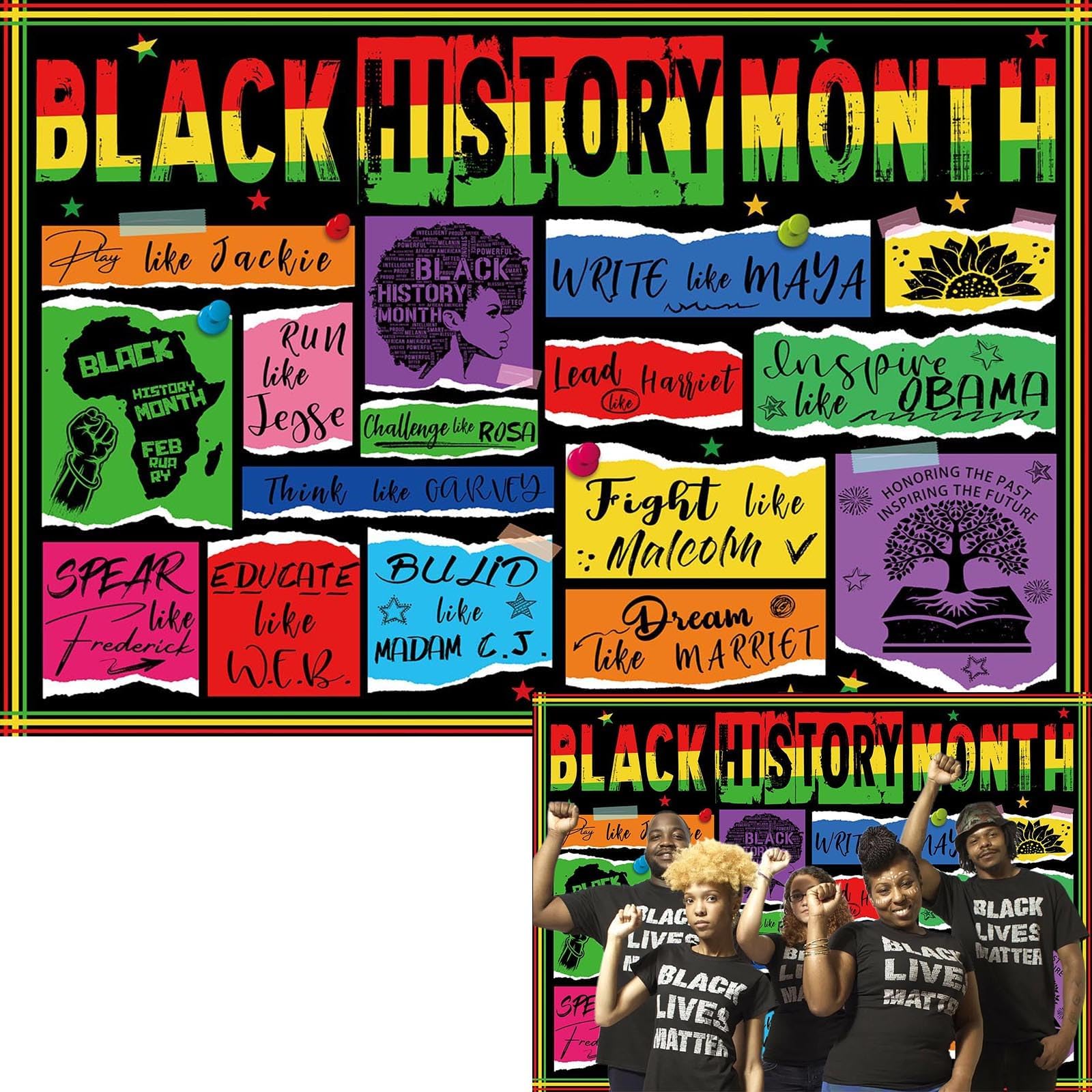 Amazon.com : BINQOO Black History Month Backdrops 7x5ft African ...