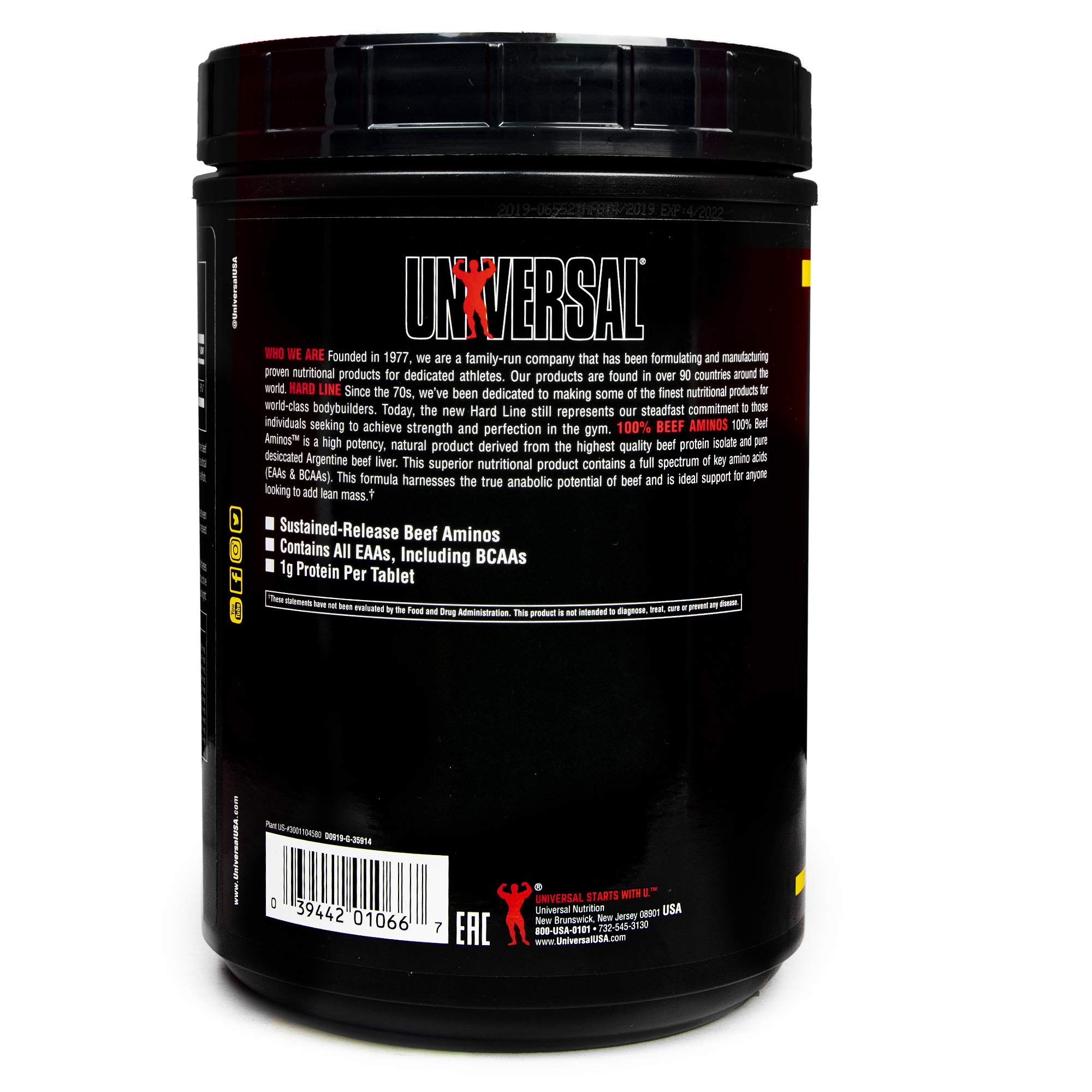 Universal Nutrition - 100% aminos de carne de res -3 g...B003MDPKBG ...