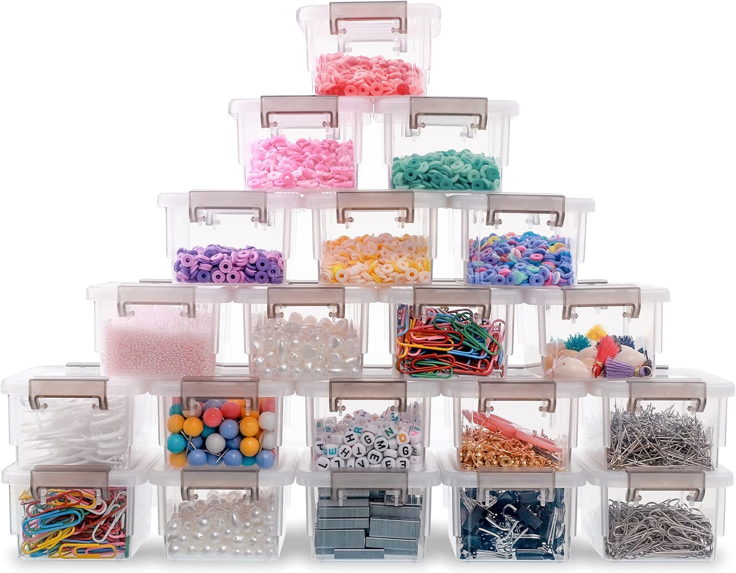 Amazon.com: Citylife 20 Packs Plastic Bead Organizers Clear Storage ...