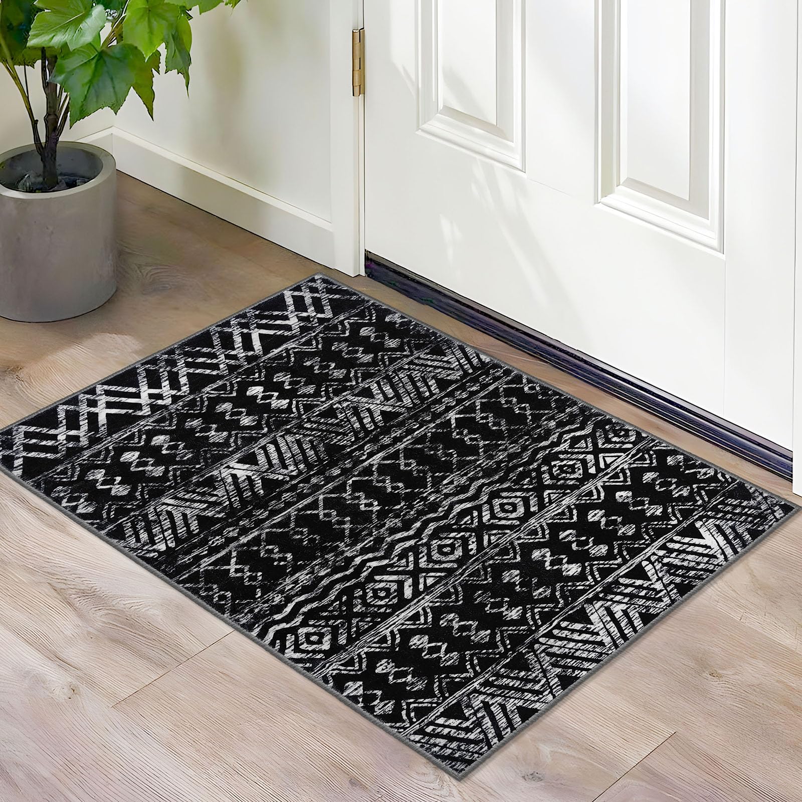 Amazon.com: Lansny Moroccan Entryway Rug Indoor 2x3 Washable Rug Non ...