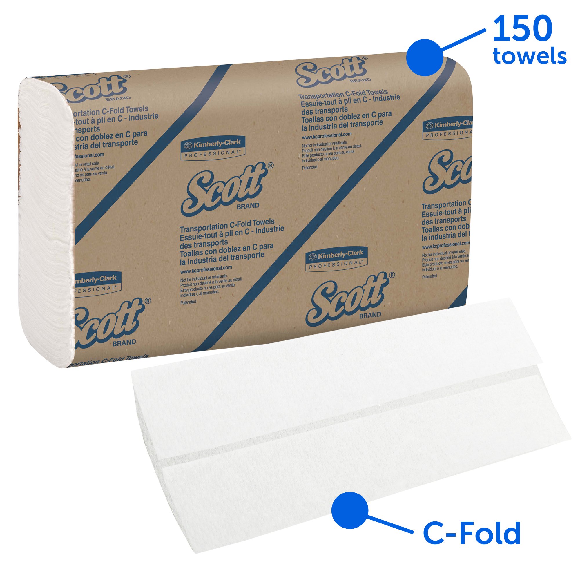 Scott Essential C fold Paper Towels (06041), Low Wet Strength, 13.15” x ...