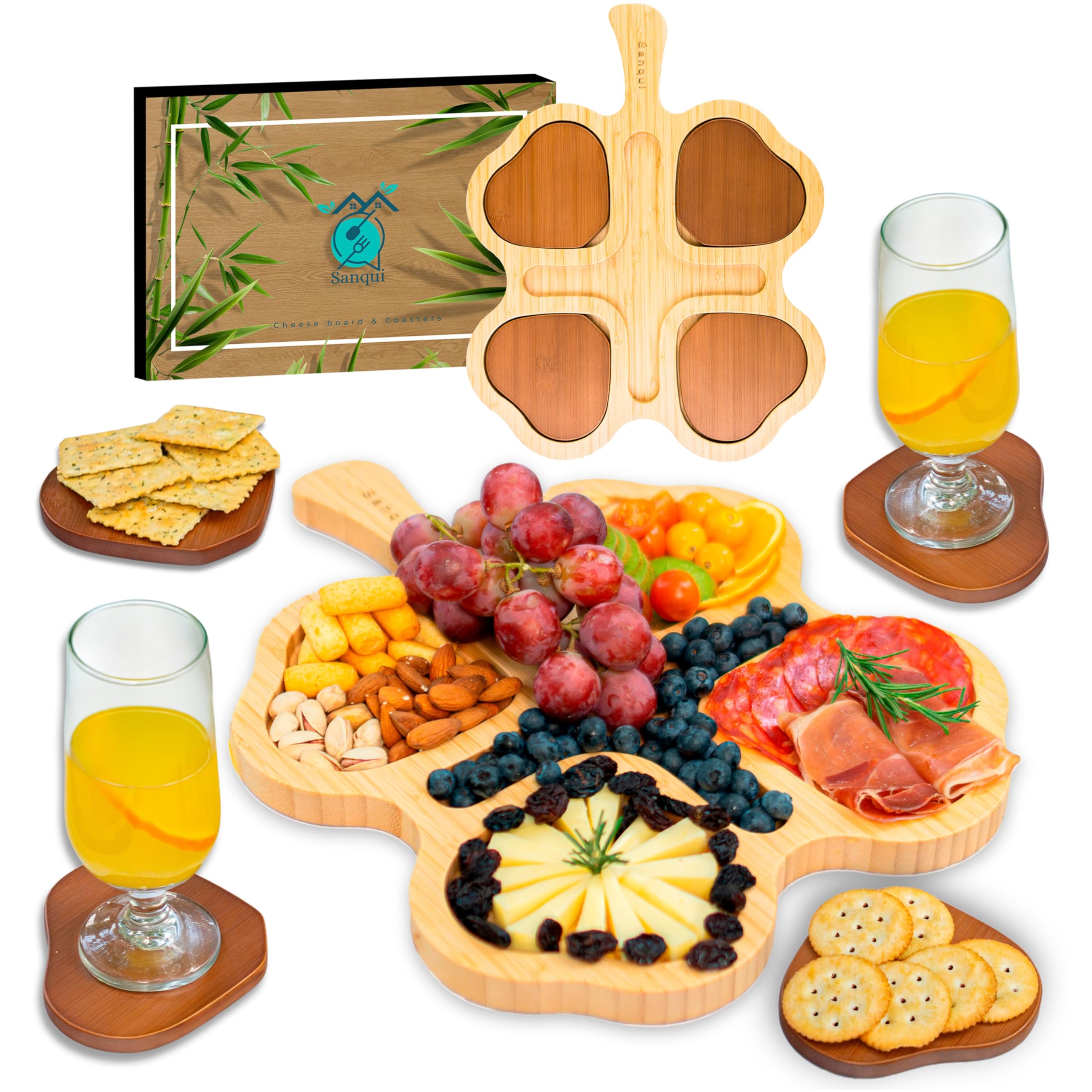 Amazon.com | Charcuterie Boards Gift Set - Coasters Set of 4 - Small ...