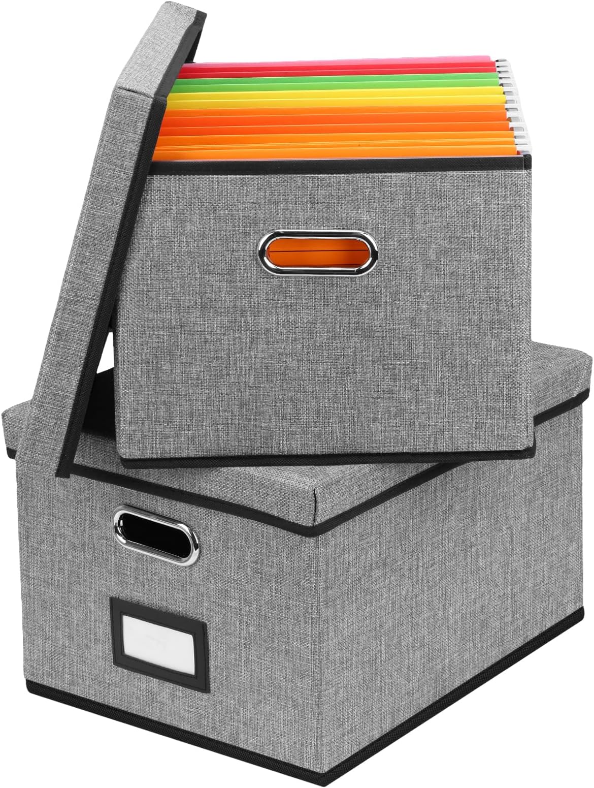 Amazon.com: EOOUT 2 Pack File Organizer Box, File Box for Hanging Files ...