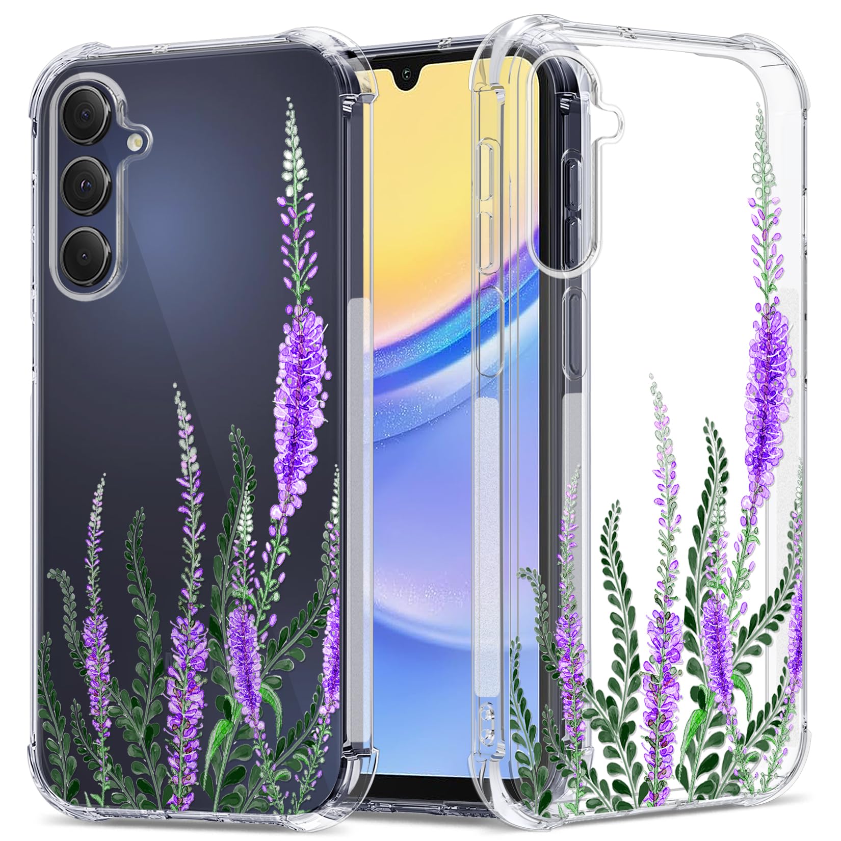 Amazon.com: GREATRULY Floral Clear Case for Galaxy A15 5G for Women/Girls,Pretty Phone Cover for ...